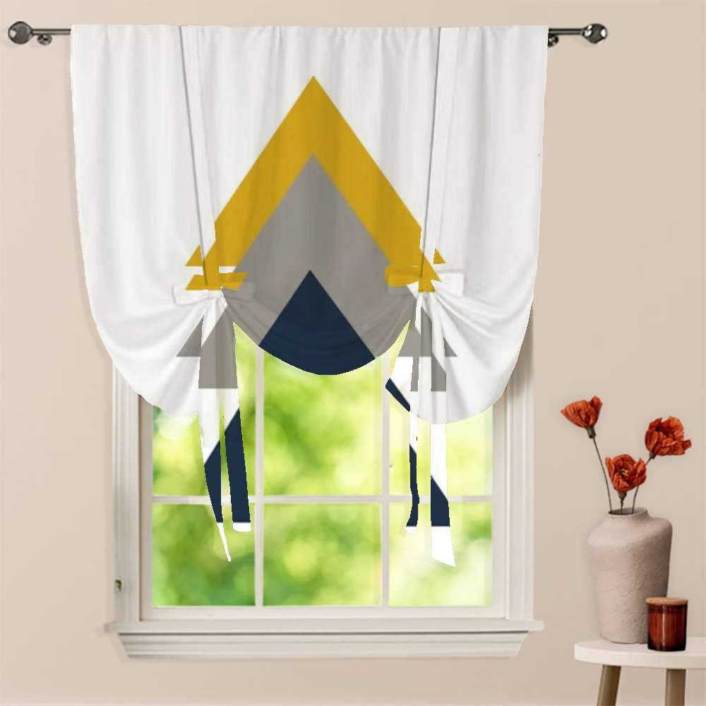 Abstract Geometric Triangle Art Window Curtain for Living Room Roman ...