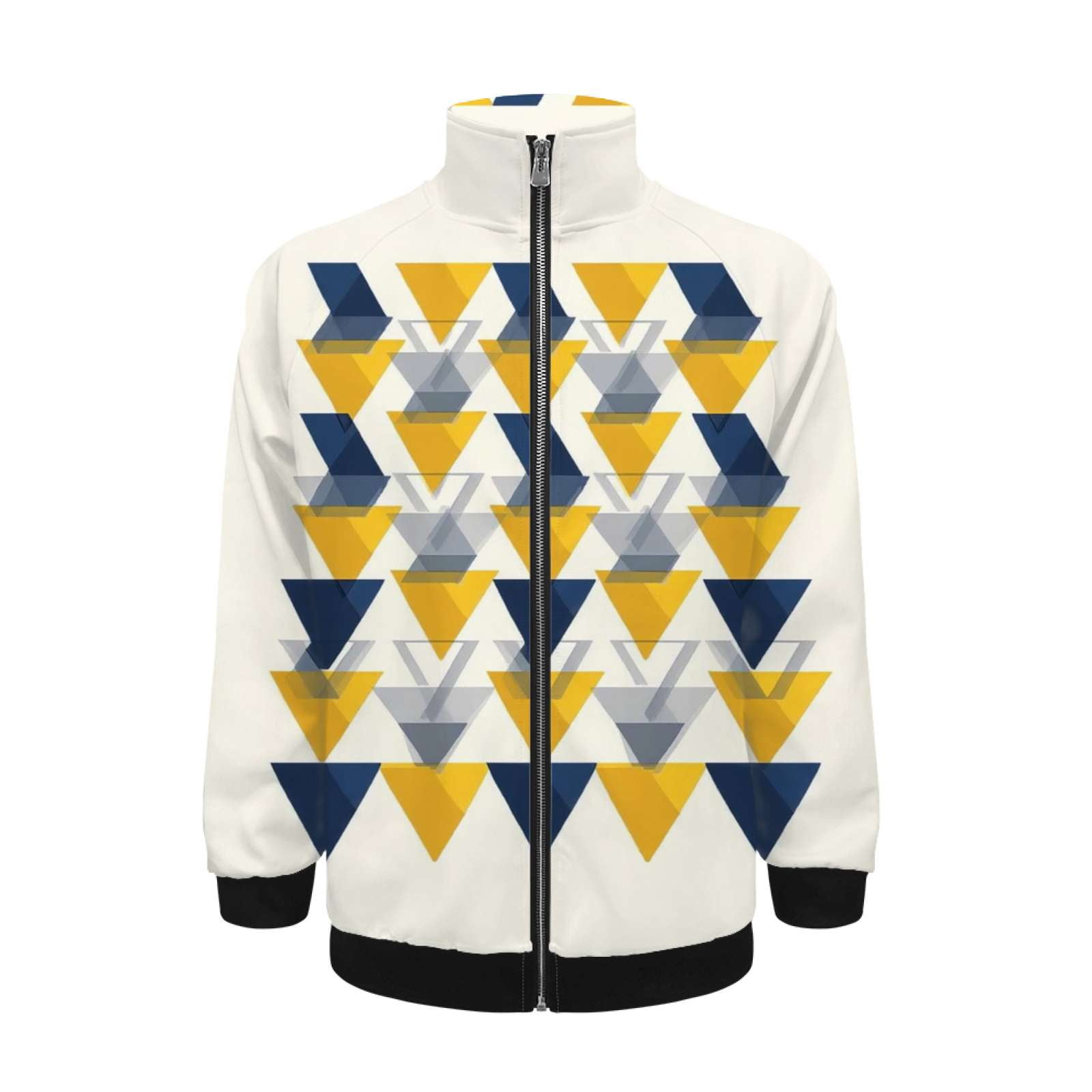 Abstract Geometric Triangle Pattern Jacket Men's Street Cool Long ...