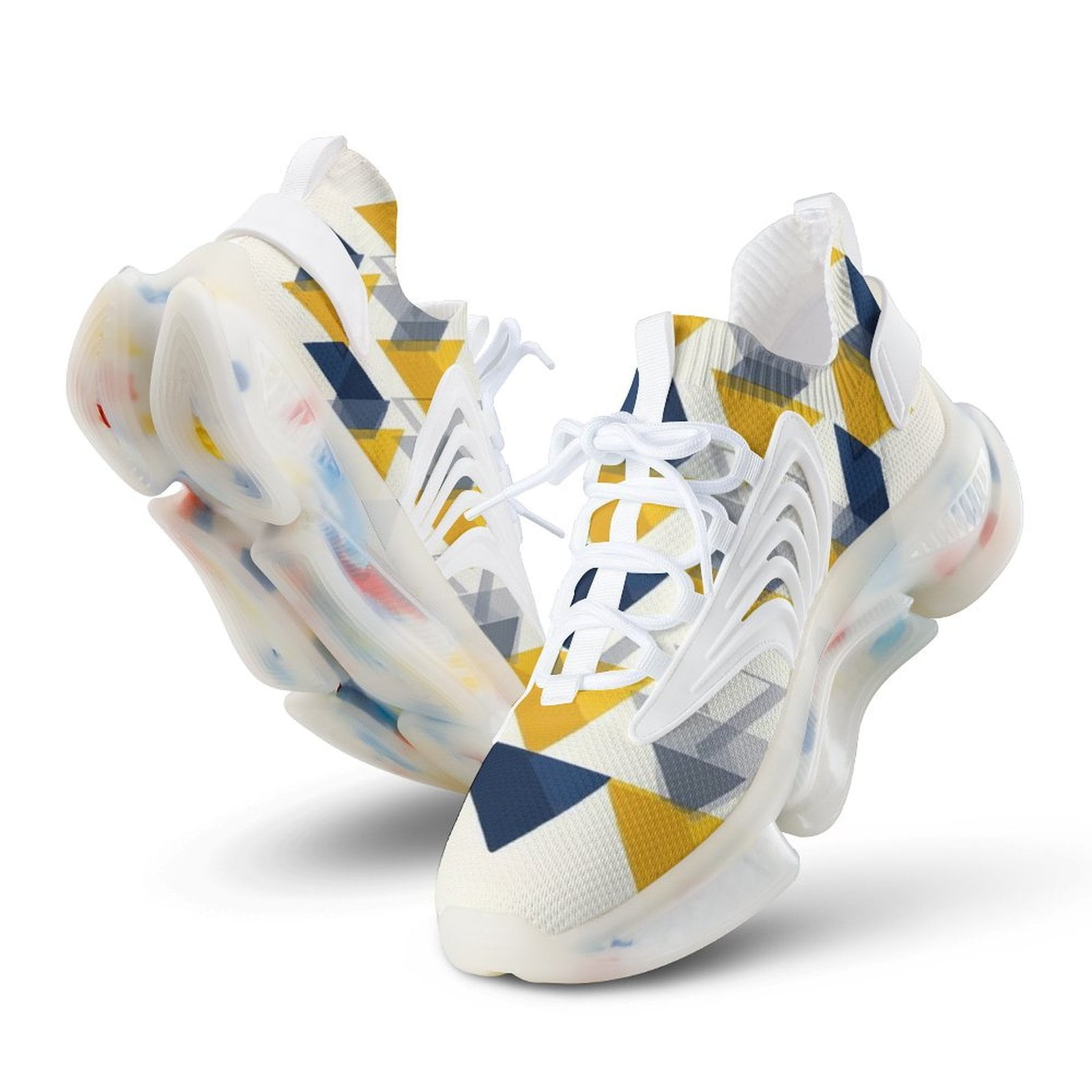 Abstract Geometric Triangle Pattern Walking Shoes for Men Woman ...