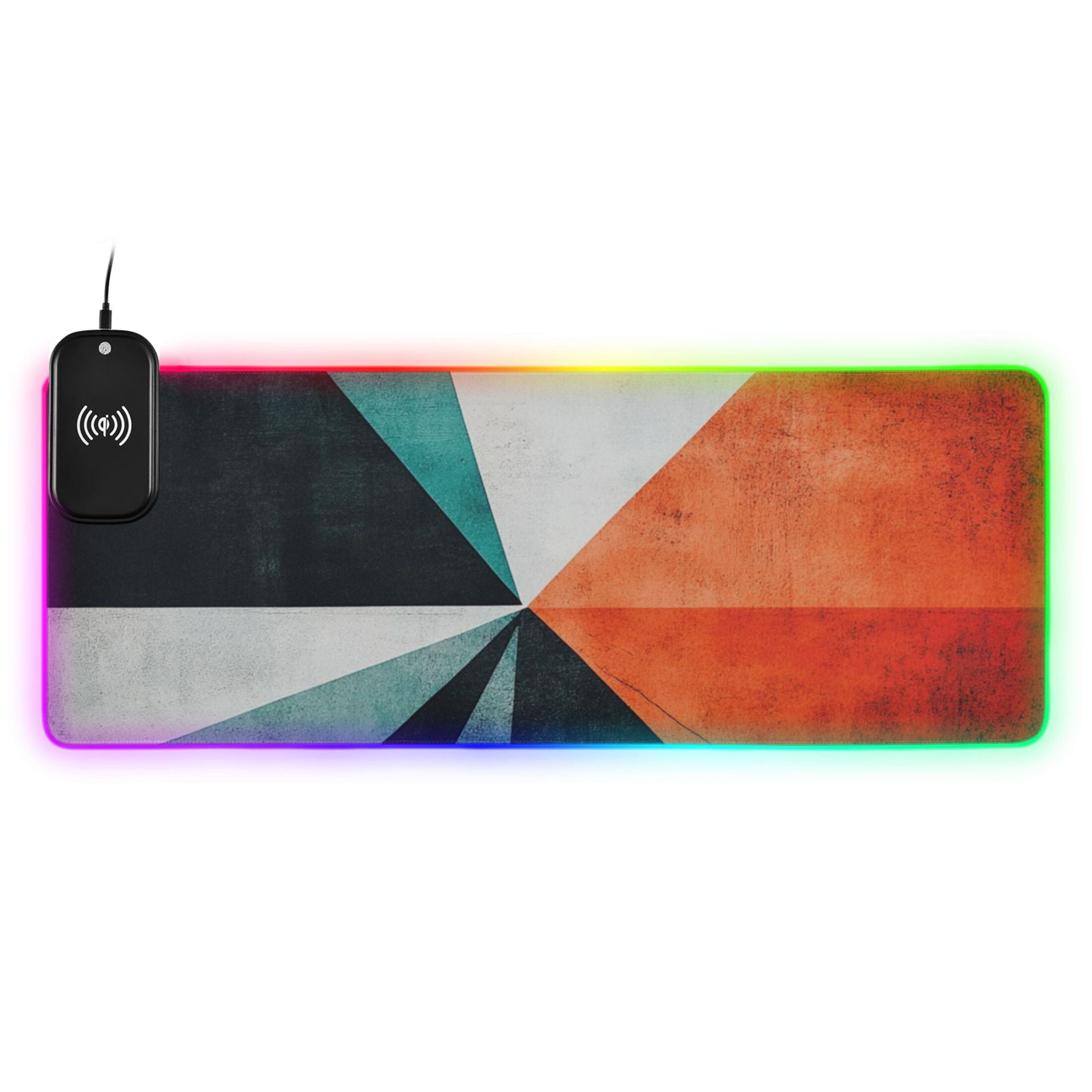 Abstract Geometric Triangle Pattern Wireless Charging RGB Gaming Mouse ...