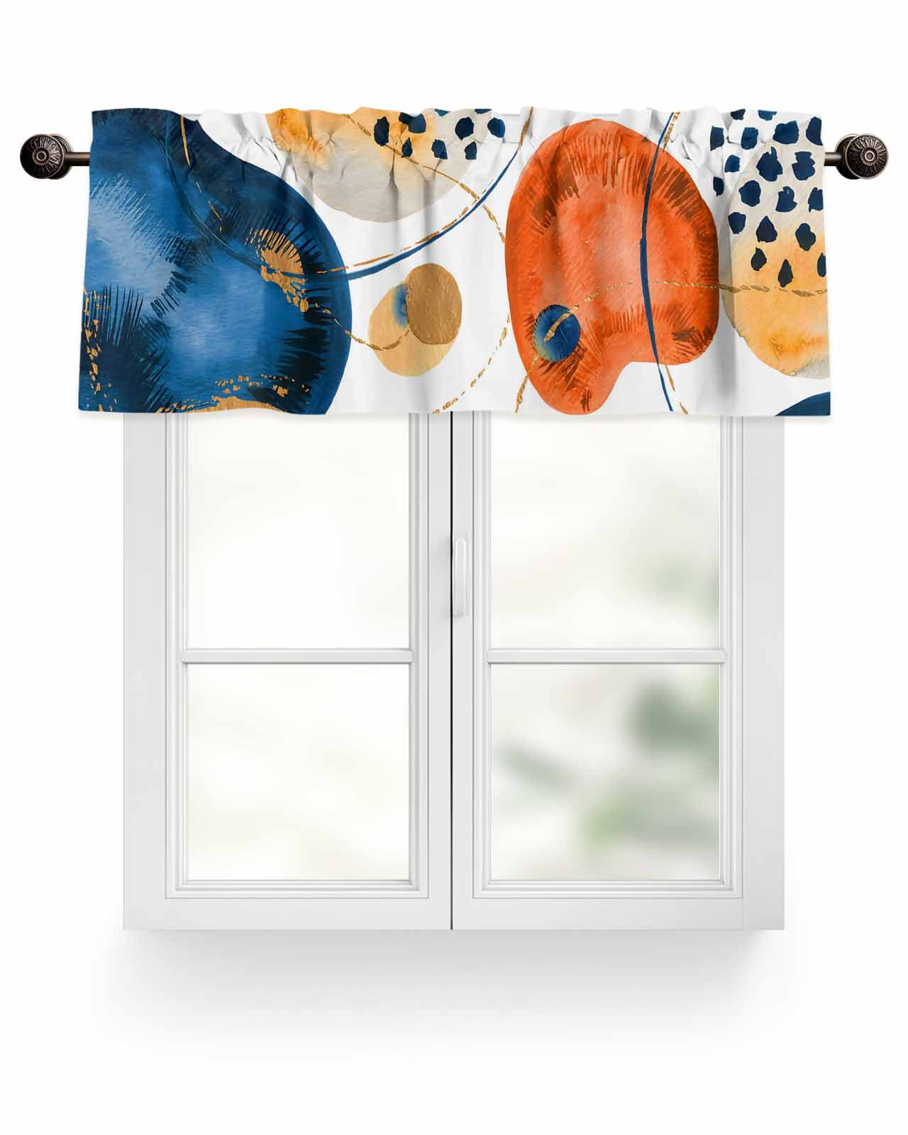 Abstract Geometric Valances for Windows Blue Red Orange Modern ...