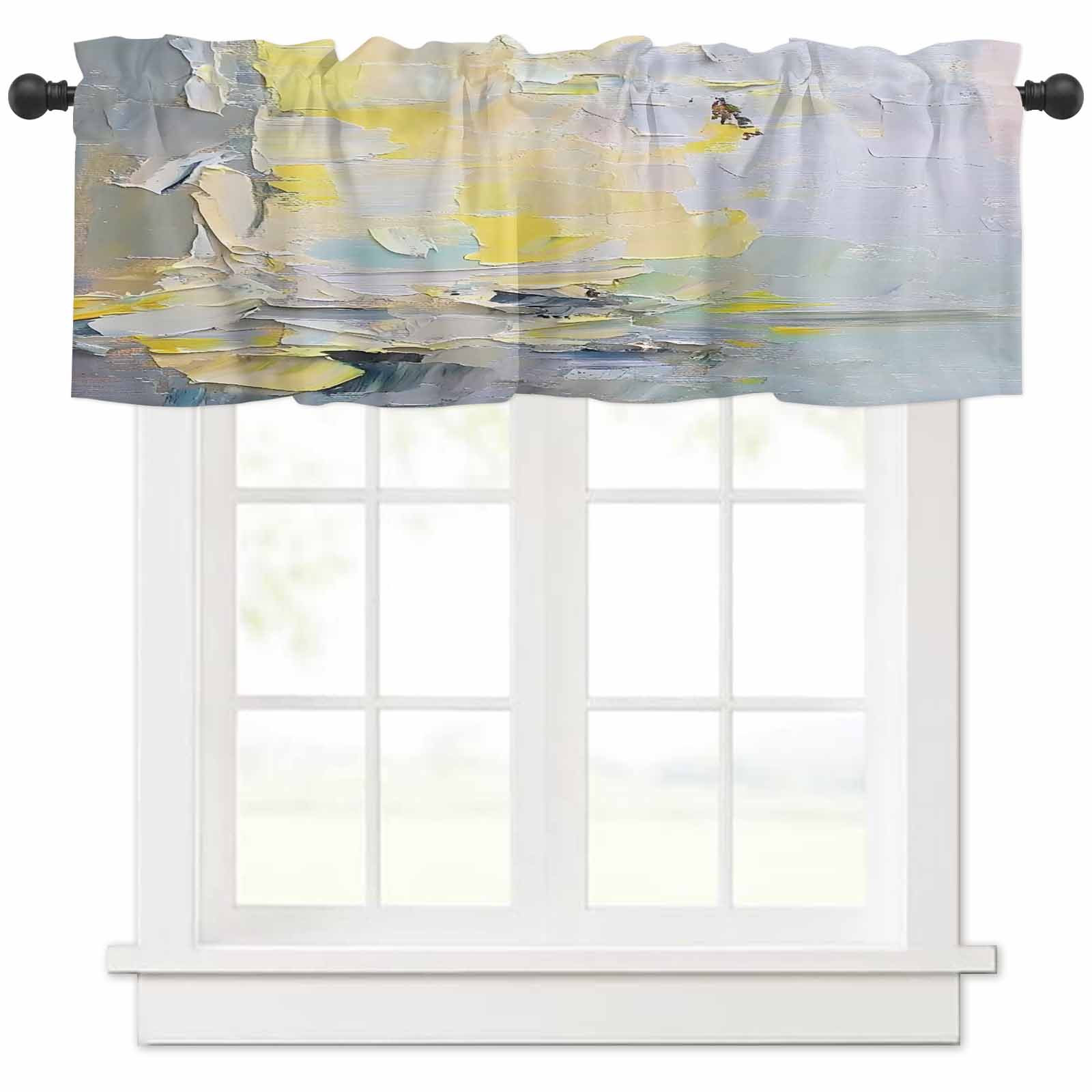 Abstract Geometric Valances for Windows Farmhouse Kitchen Curtains ...