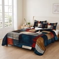 Abstract Geometric Vintage 3 Pieces Quilt Set,1 Quilt with 2 Shams ...