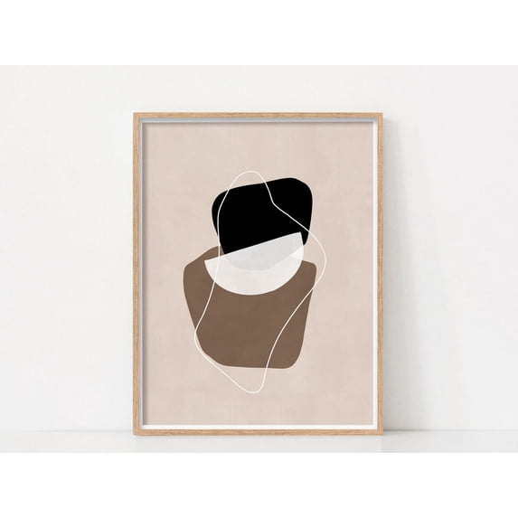 Abstract Geometric Wall Art Neutral Poster Shapes Earth Tone Decor ...