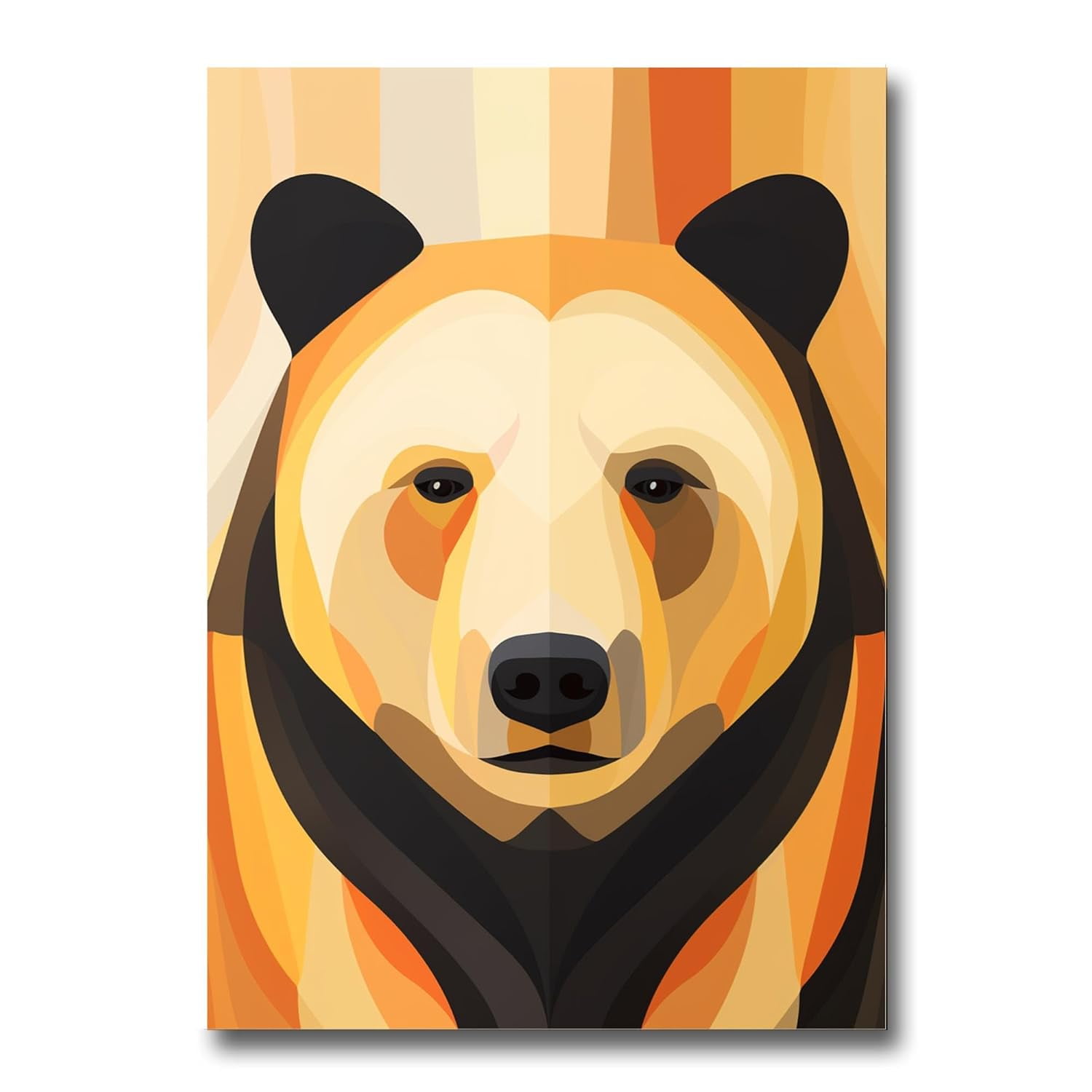 Abstract Geometric Wall Art Print, Minimalist, Mid Century Modern Wall Decor Coral, Rust, Orange ...