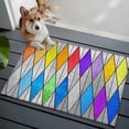 Abstract Geometric Washable Entry Rug 2x3 Modern Rainbow Argyle Color ...