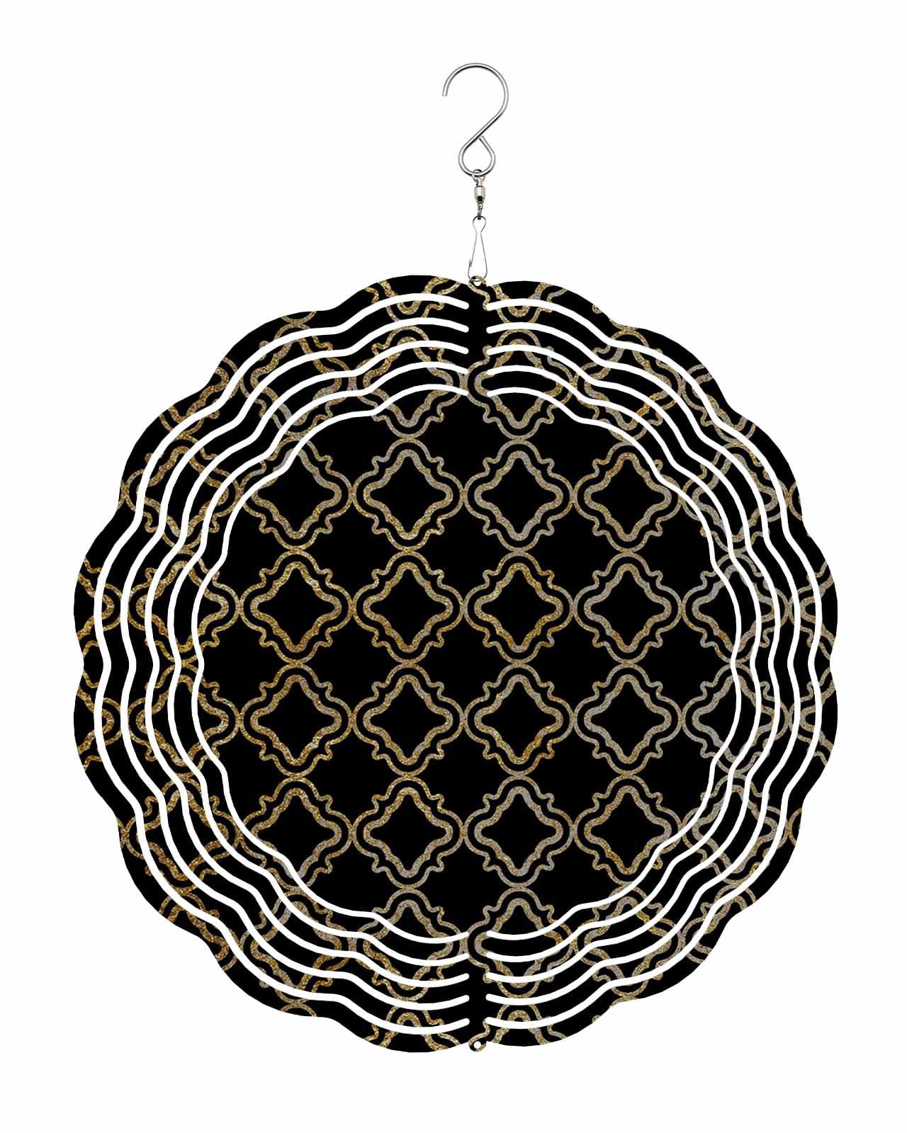 Abstract Geometric Wind Spinner for Garden Yard 8In, Modern Gold and ...