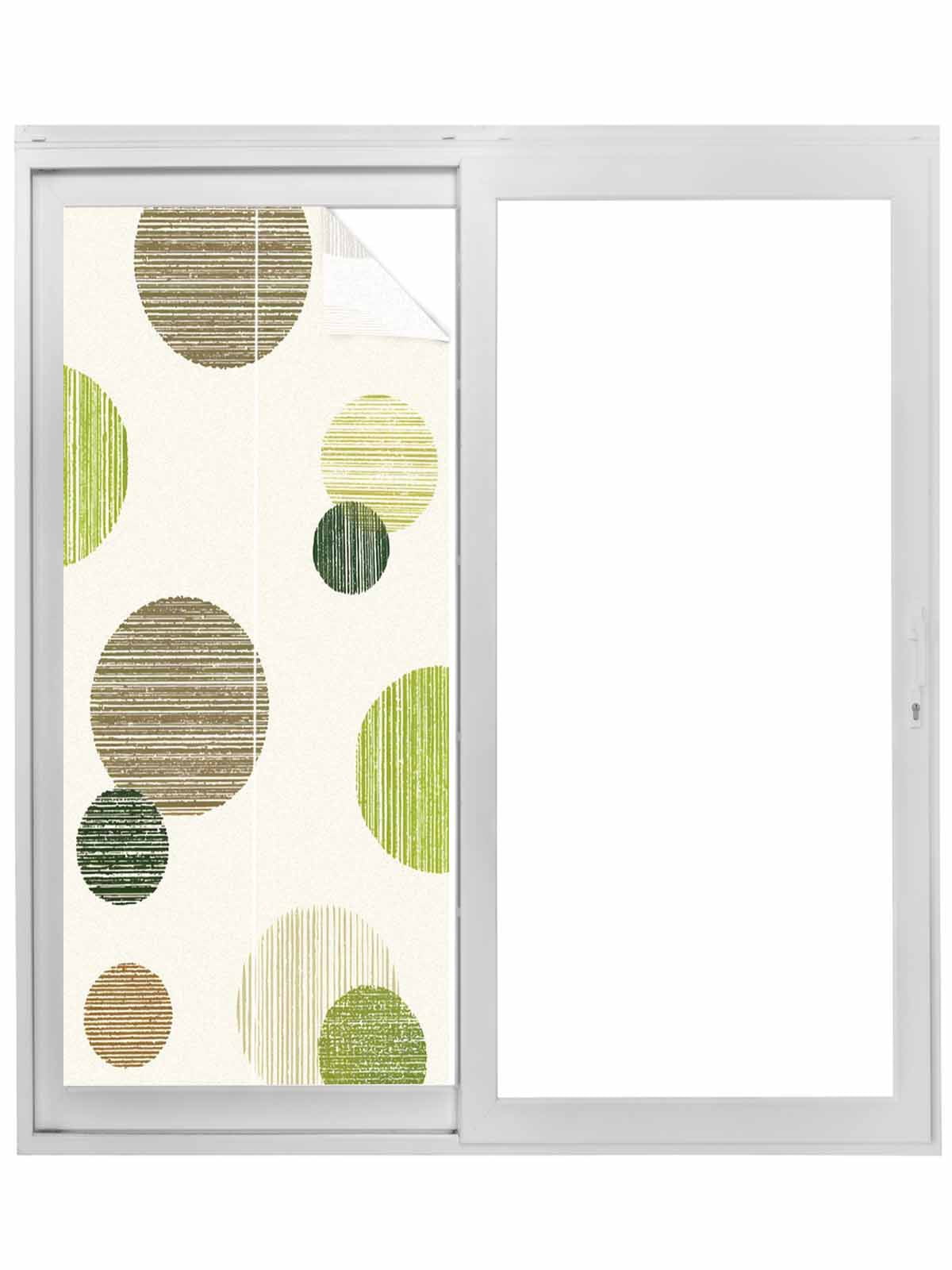 Abstract Geometric Window Privacy Film, Farmhouse Vintage Polka Dot ...