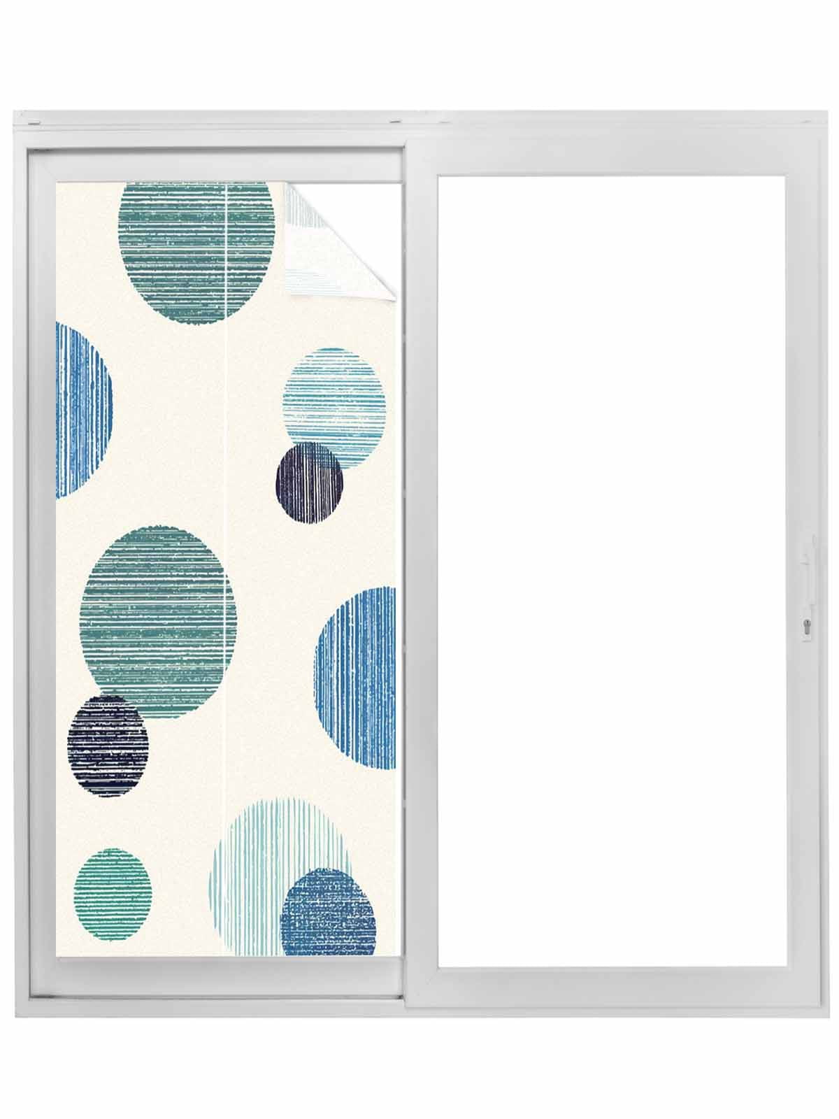 Abstract Geometric Window Privacy Film, Farmhouse Vintage Polka Dot ...