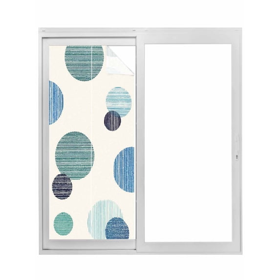 Abstract Geometric Window Privacy Film, Farmhouse Vintage Polka Dot ...