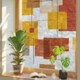 Abstract Geometric Window Privacy Film Rainbow Static Cling Stain Glass ...