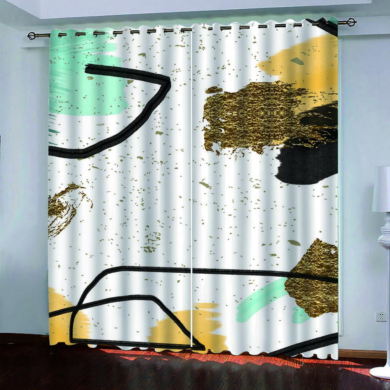 Abstract Geometric art Modern Bohemian Aesthetic Eleganc Drapes Window ...