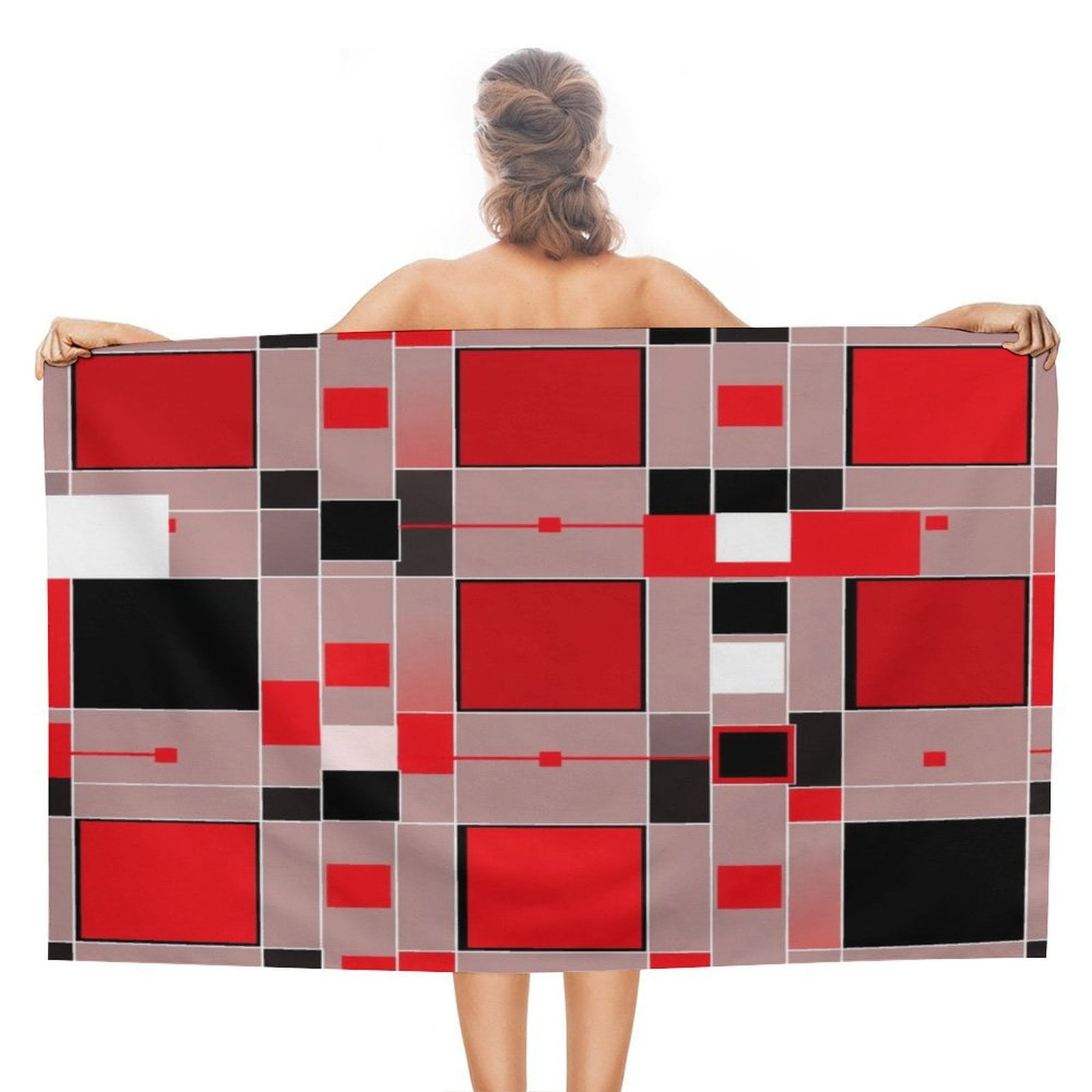 Abstract Geometrical Beach Towel Absorbent Bath Towel Big Quick-drying ...