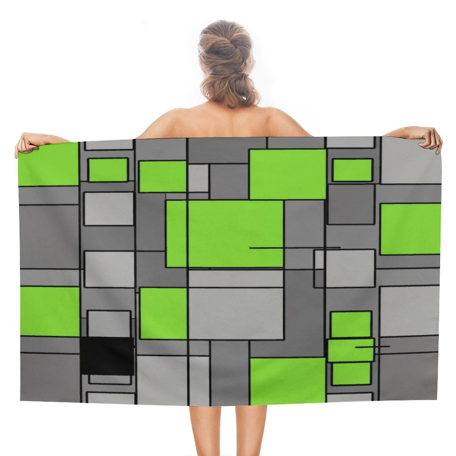 Abstract Geometrical Beach Towel Absorbent Bath Towel Big Quick-drying ...