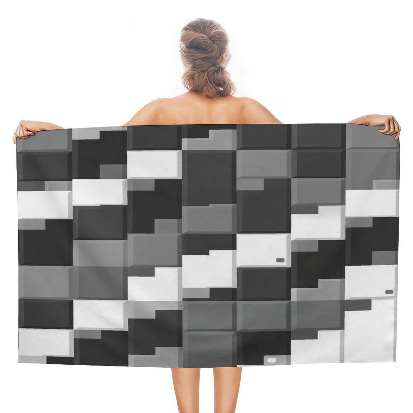 Abstract Geometrical Beach Towel Absorbent Bath Towel Big Quick-drying ...
