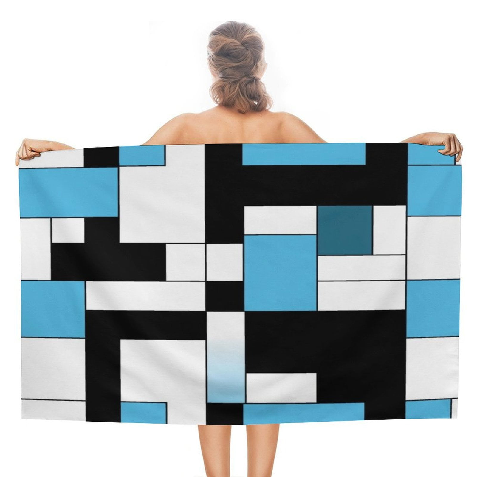 Abstract Geometrical Beach Towel Absorbent Bath Towel Big Quick-drying ...