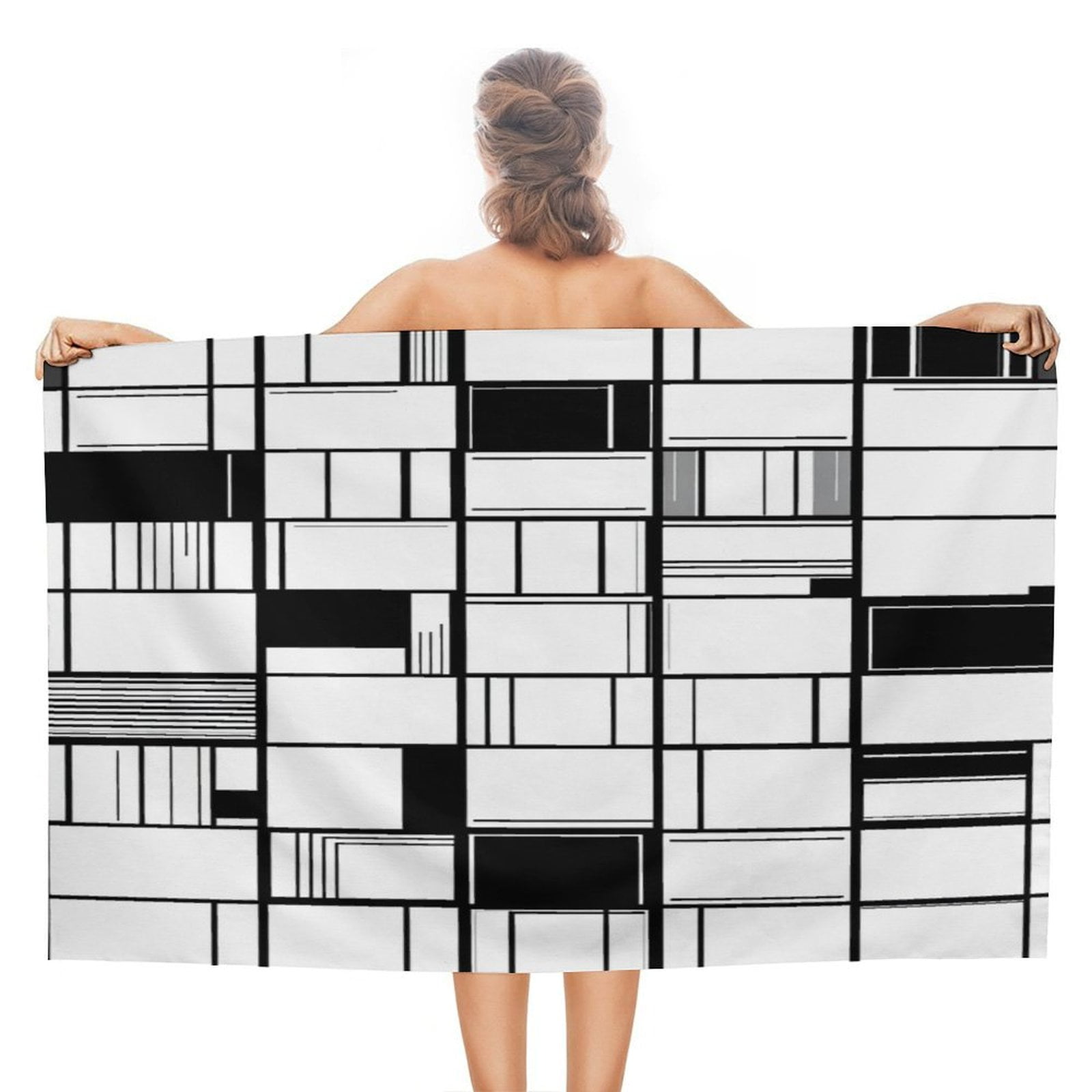 Abstract Geometrical Beach Towel - Soft, Absorbent, Quick-drying ...