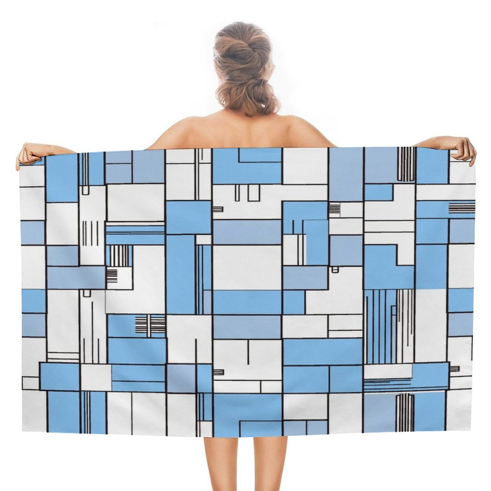 Abstract Geometrical Beach Towel - Soft, Absorbent, Quick-drying ...