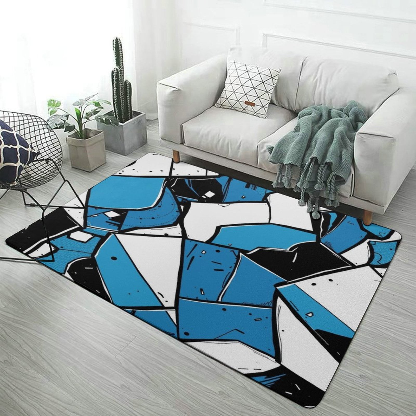 Abstract Geometrical European Living Room Carpets Rugs Luxury Bedroom ...