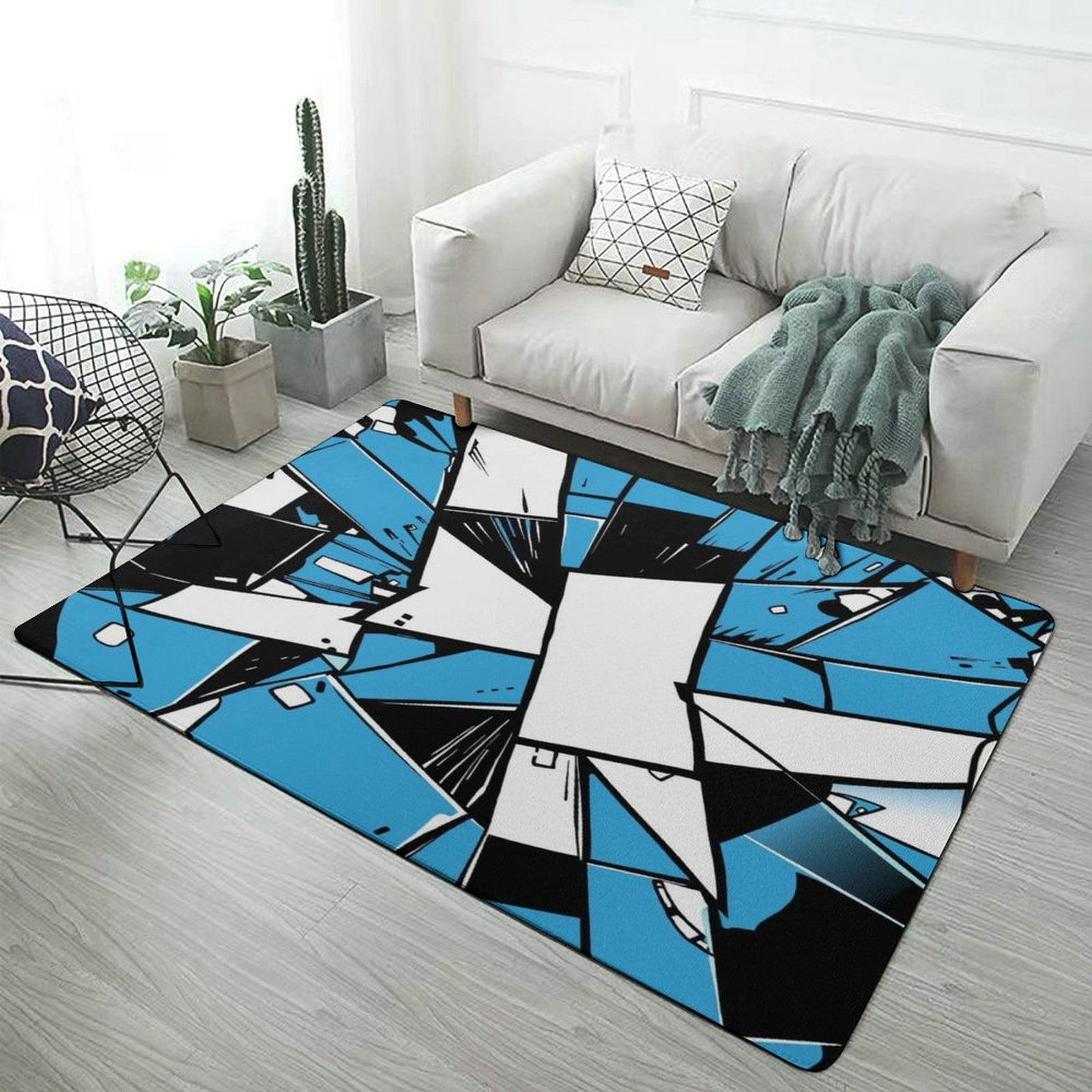 Abstract Geometrical European Living Room Carpets Rugs Luxury Bedroom ...