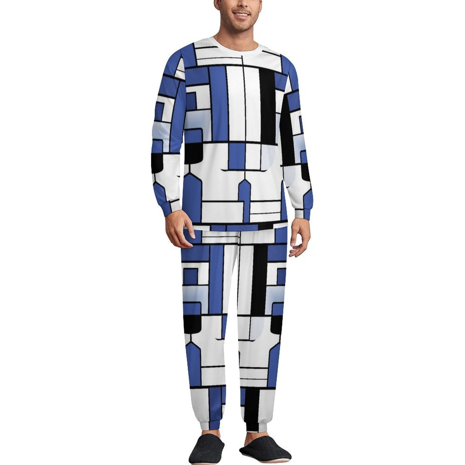 Abstract Geometrical Pajamas Long Sleeves 2 Pieces Room Pajama Sets ...