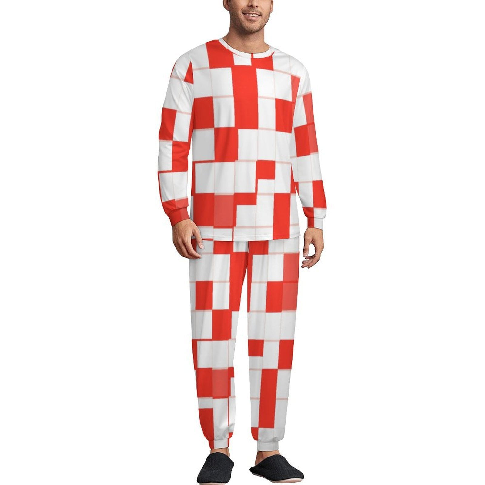 Abstract Geometrical Pajamas Long Sleeves 2 Pieces Room Pajama Sets ...