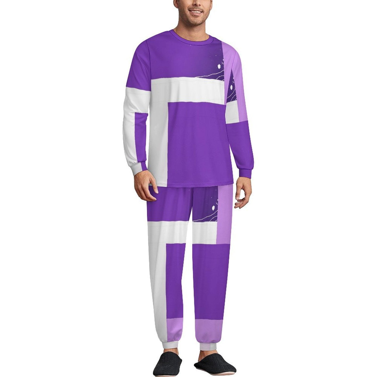 Abstract Geometrical Pajamas Man Warm Sleepwear Autumn Long-Sleeve 2 ...