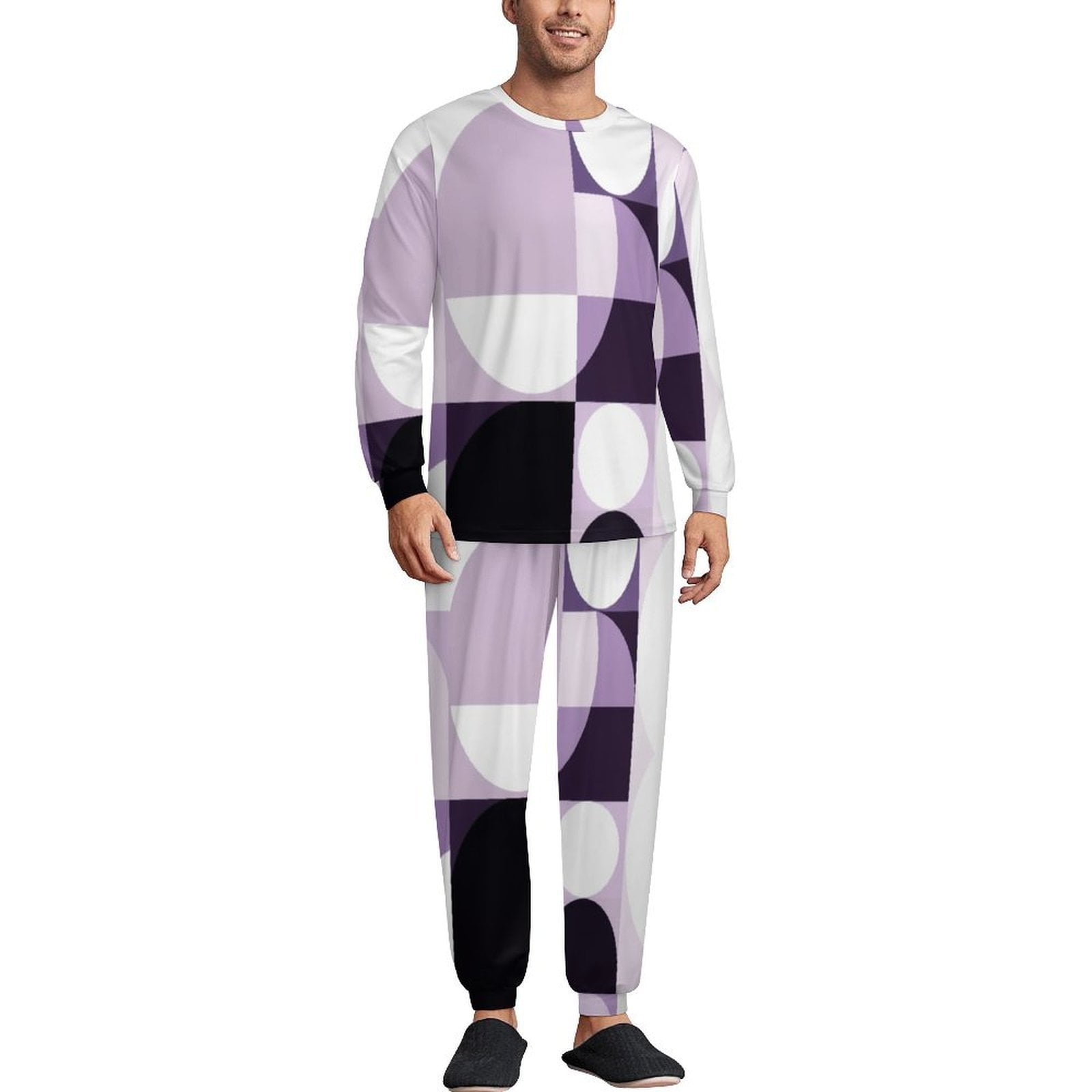 Abstract Geometrical Pajamas Man Warm Sleepwear Autumn Long-Sleeve 2 ...