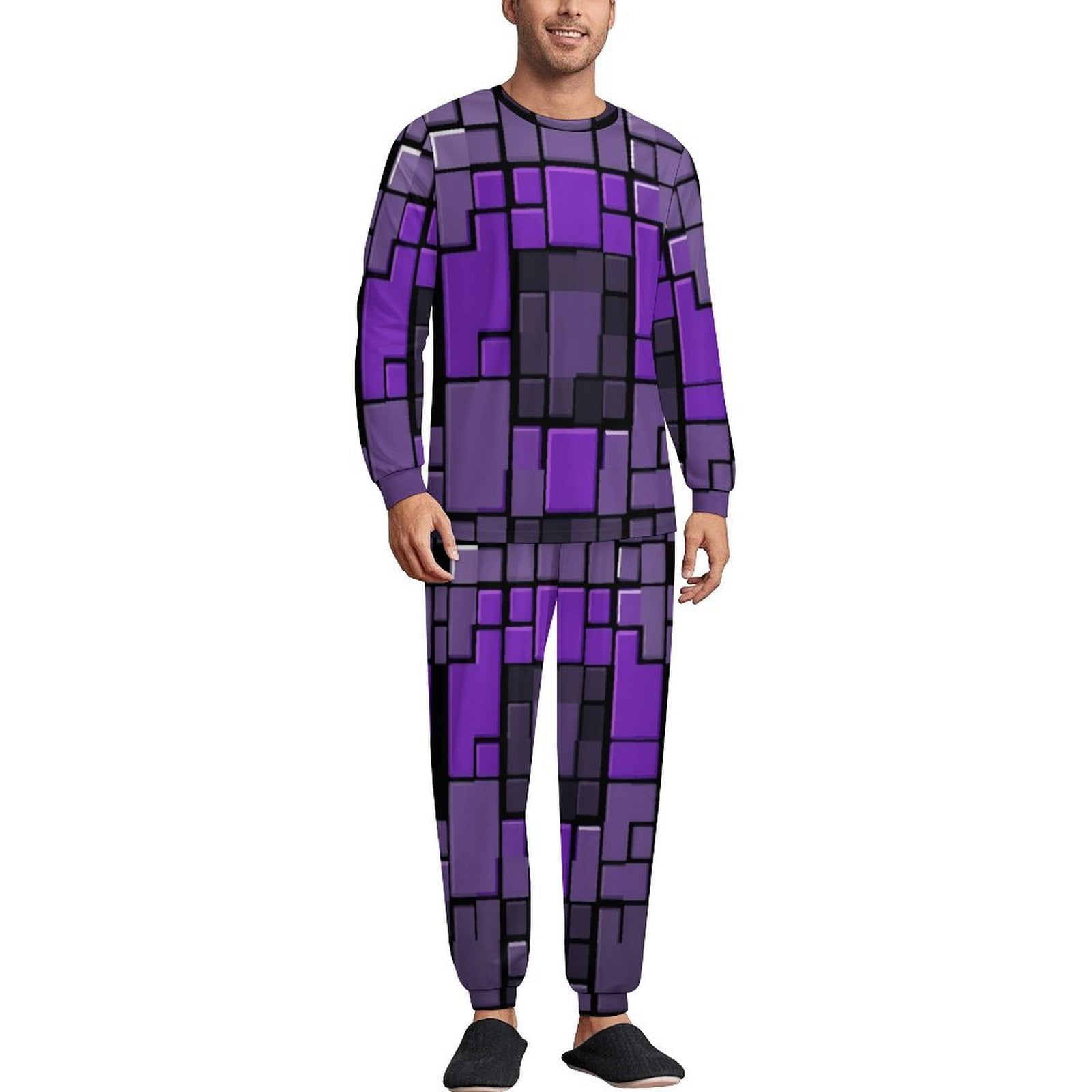Abstract Geometrical Pajamas Man Warm Sleepwear Autumn Long-Sleeve 2 ...
