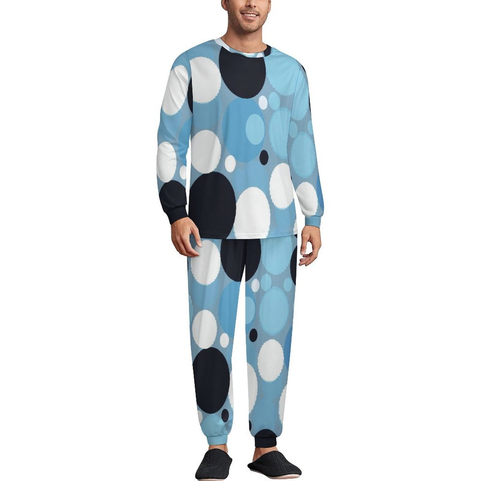 Abstract Geometrical Pajamas Man Warm Sleepwear Autumn Long-Sleeve 2 ...