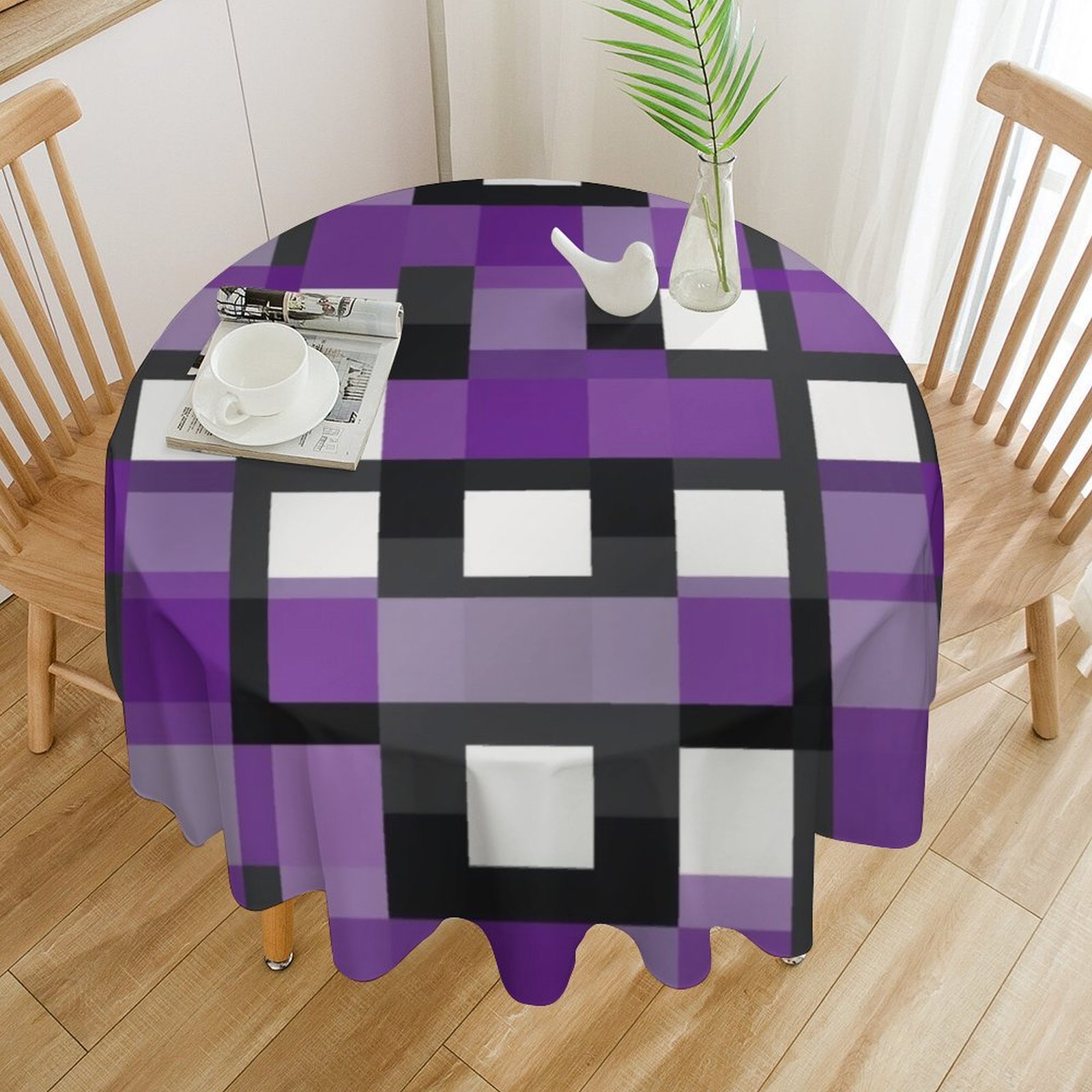 Abstract Geometrical Round Polyester Tablelcoth Circular Table Cover ...