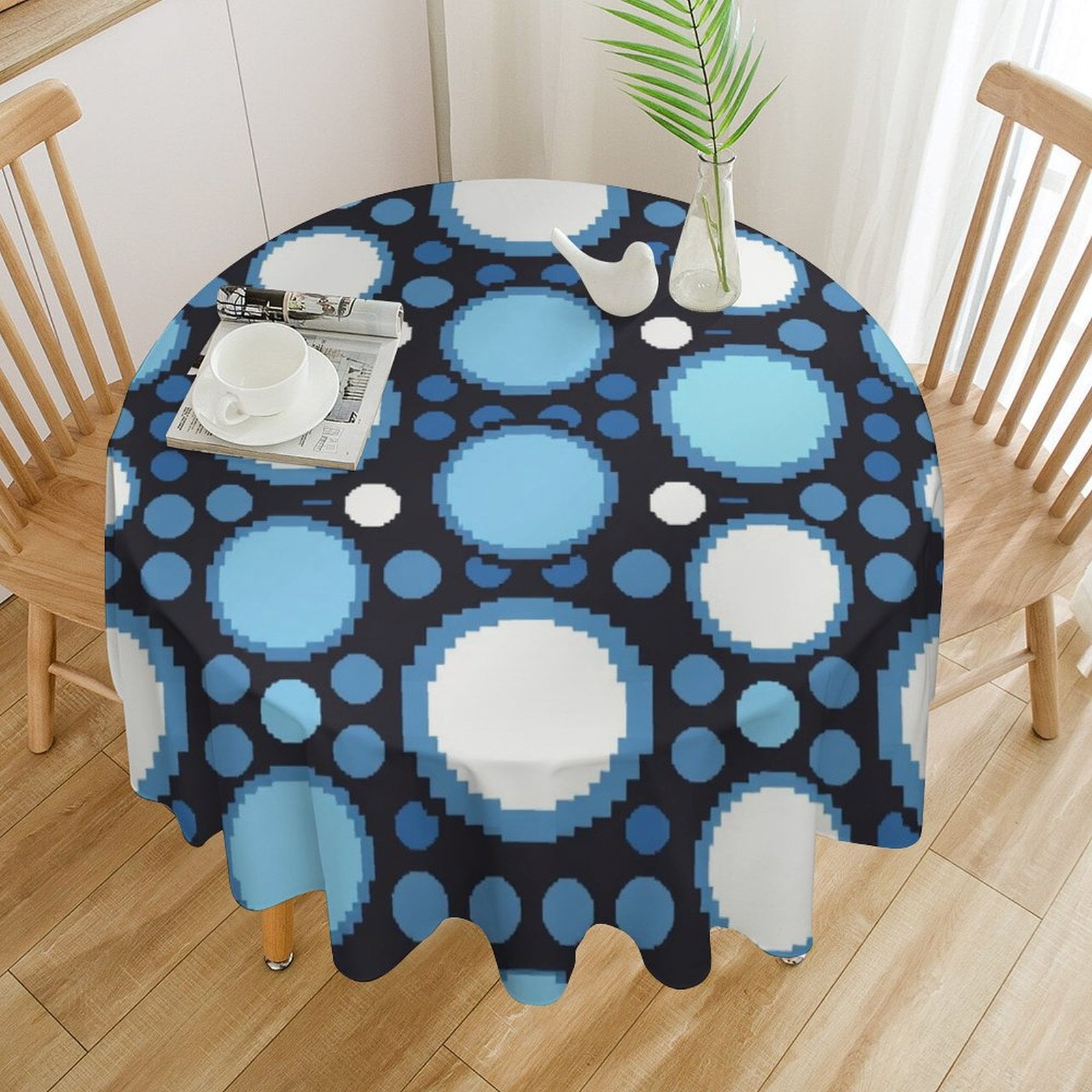 Abstract Geometrical Round Polyester Tablelcoth Circular Table Cover ...