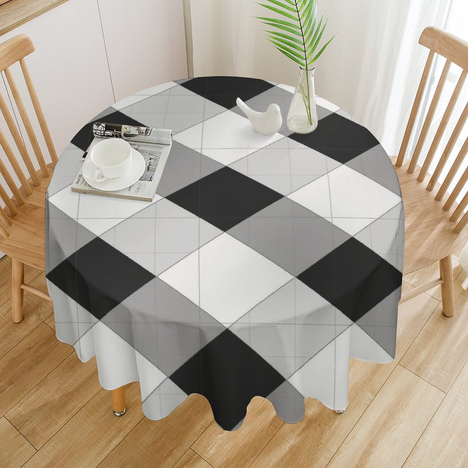 Abstract Geometrical Round Tablecloths Circular Table Cover Washable ...
