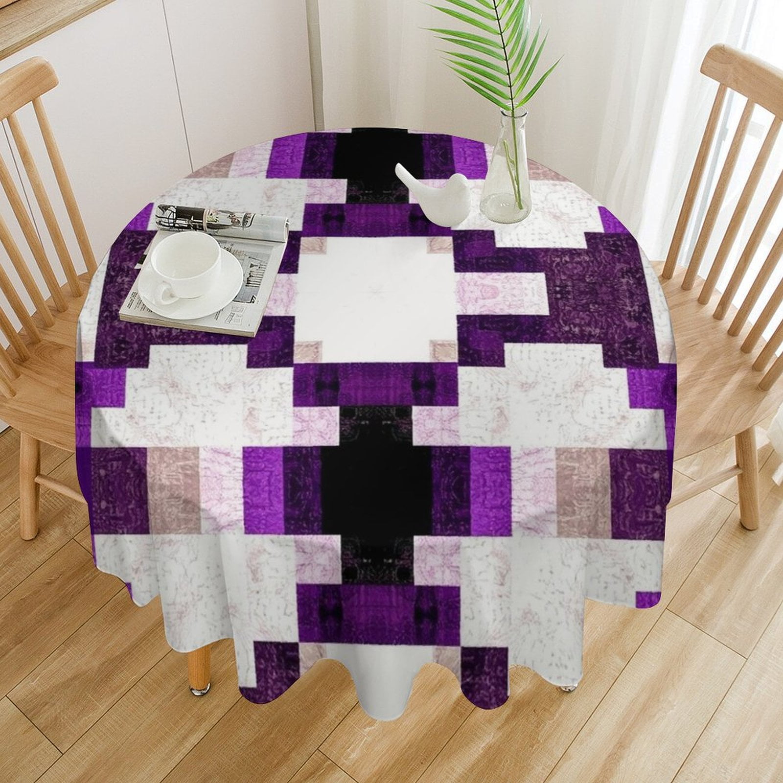 Abstract Geometrical Round Tablecloths Circular Table Cover Washable ...