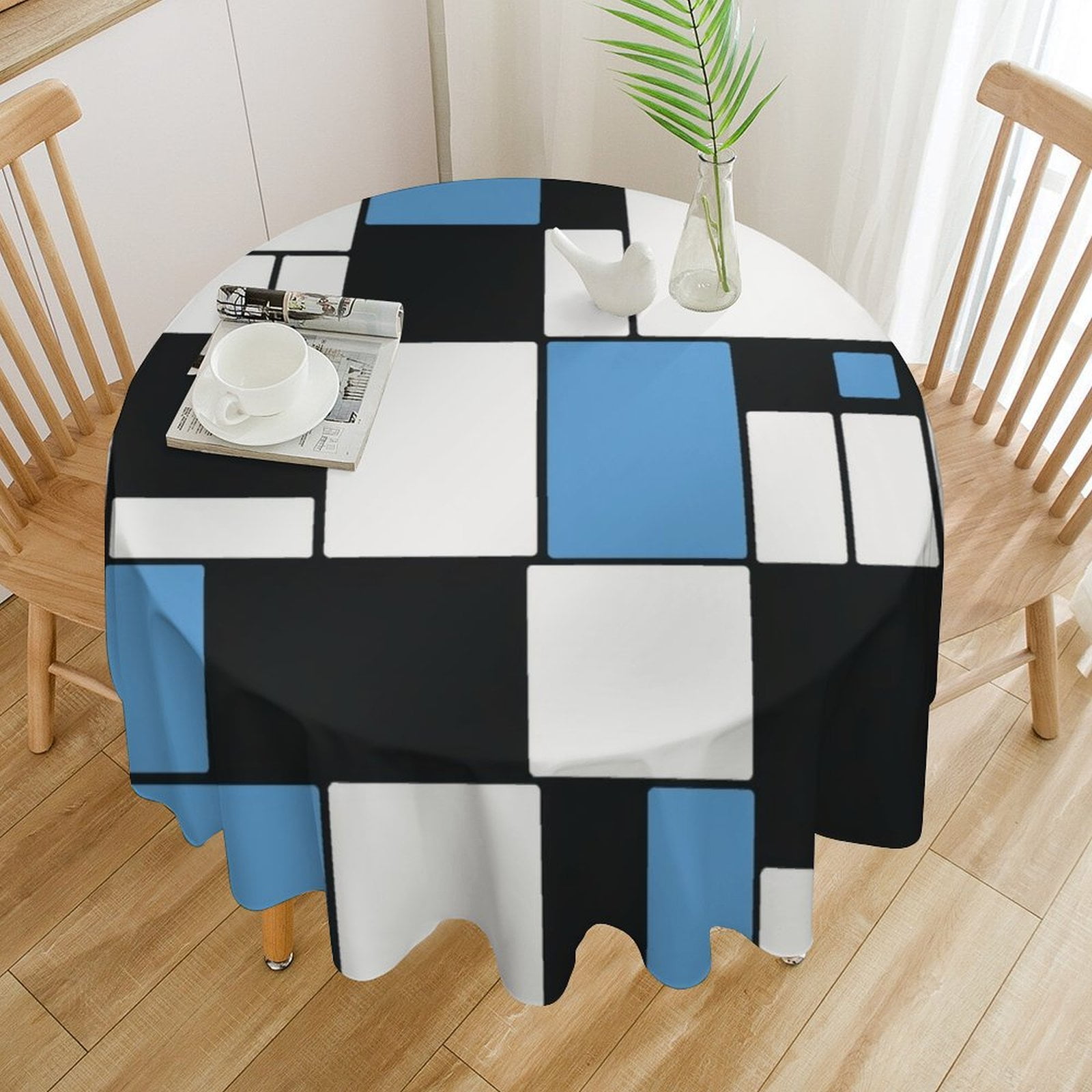 Abstract Geometrical Round Tablecloths Circular Table Cover Washable ...
