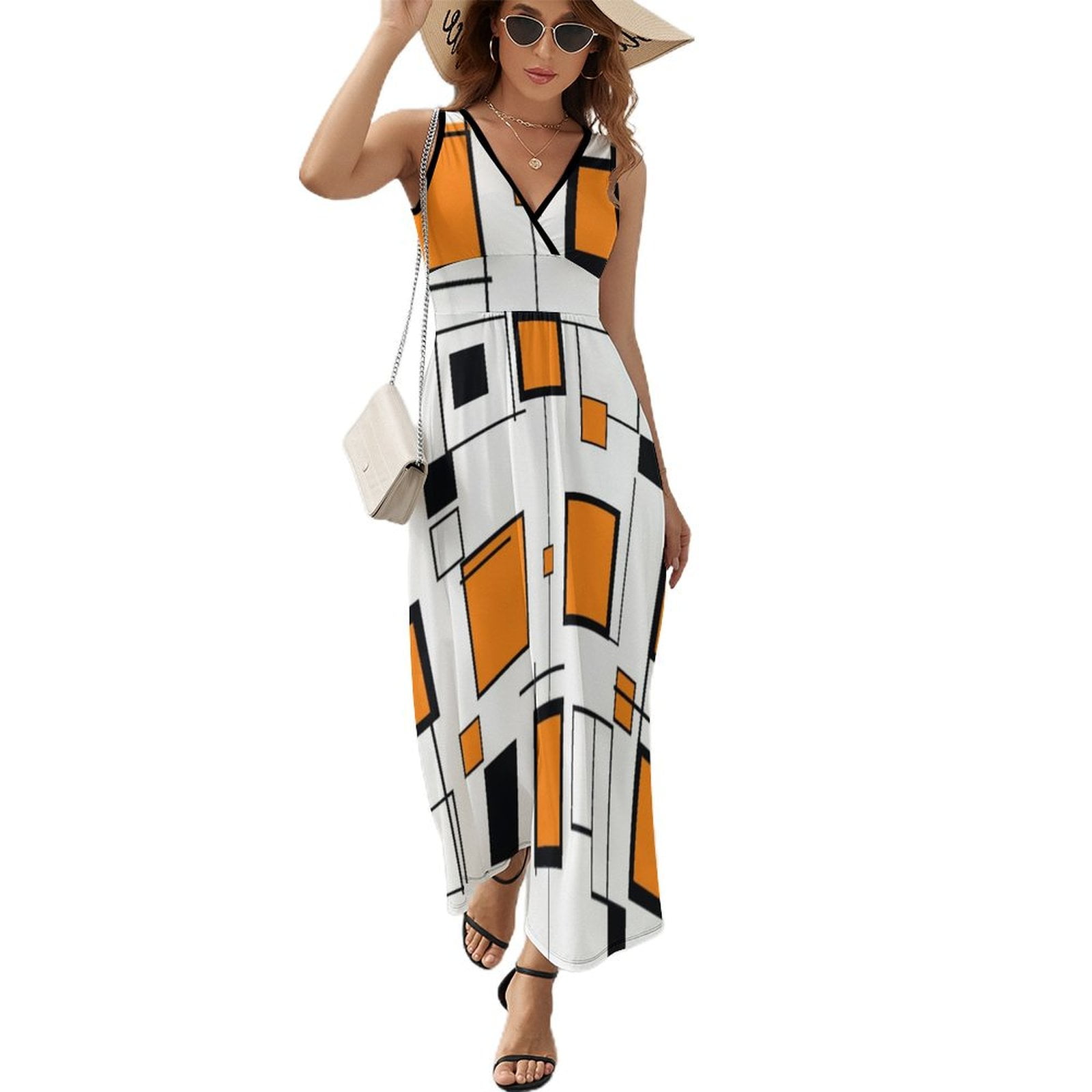 Abstract Geometrical Sleeveless Dress Luxury Dresses For Official ...