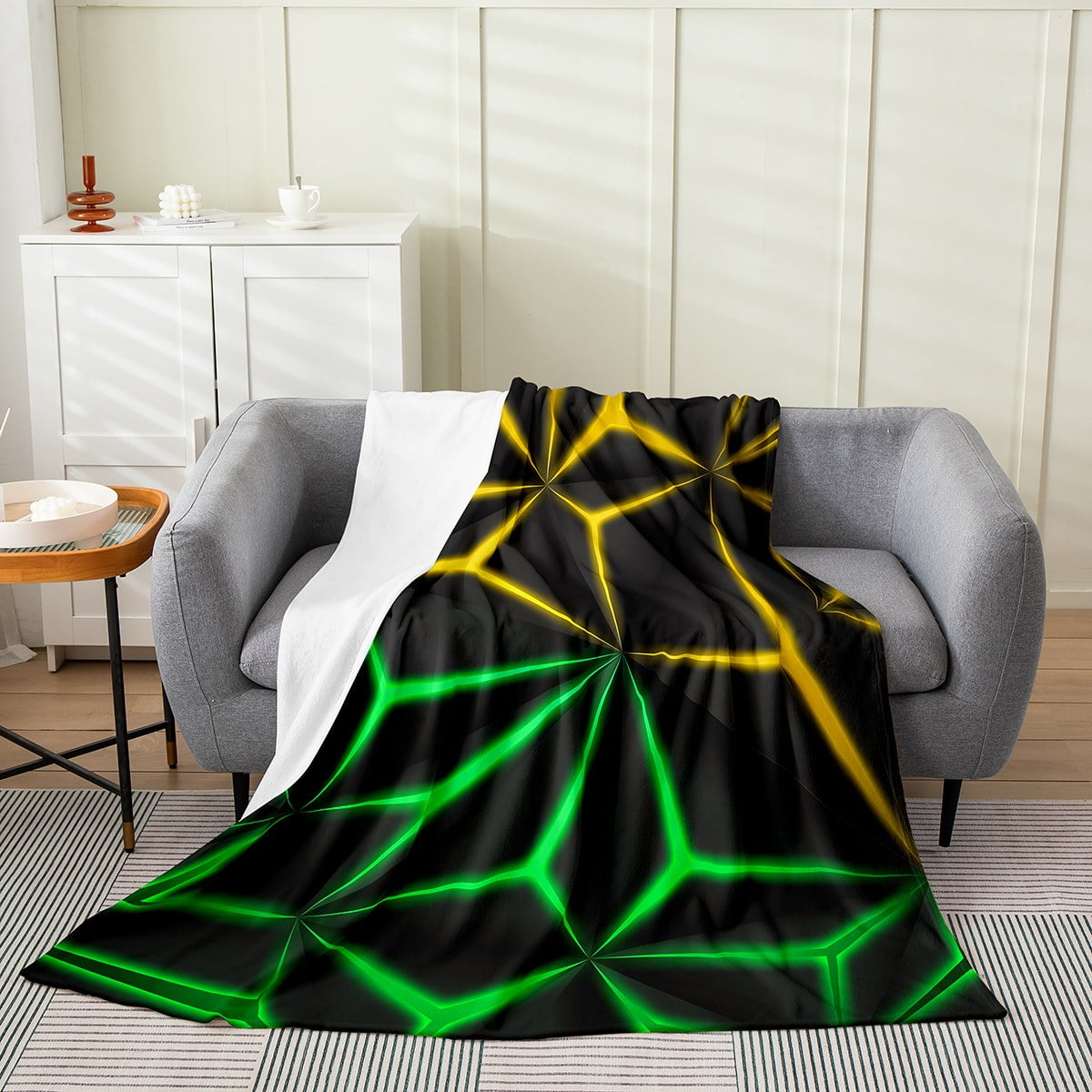 Abstract Geometry Blanket Baby 30x40, Yellow Green Gradient Throw ...