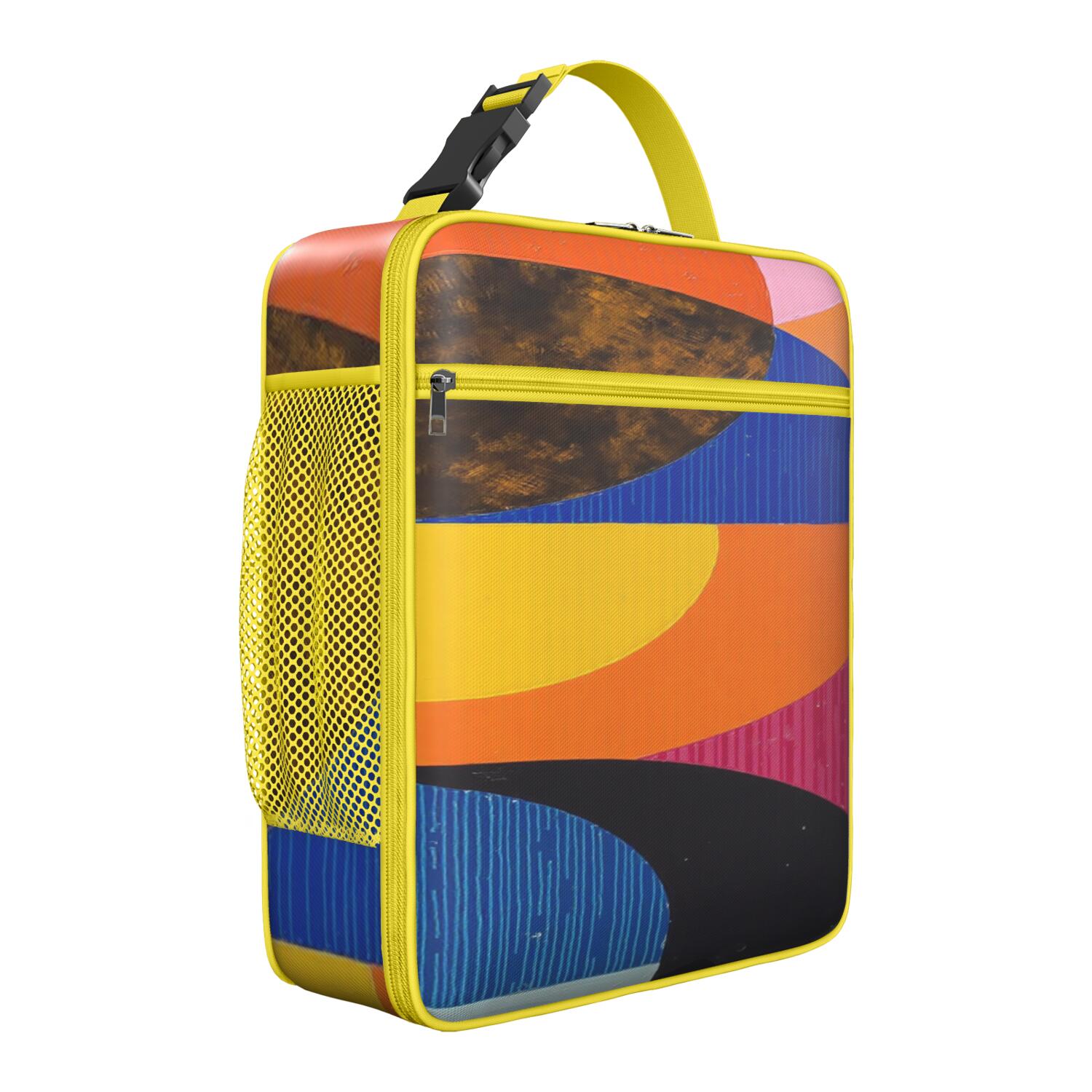 Abstract Geometry Colorful Lunch Box Insulated Lunch Bag Box Women Men ...