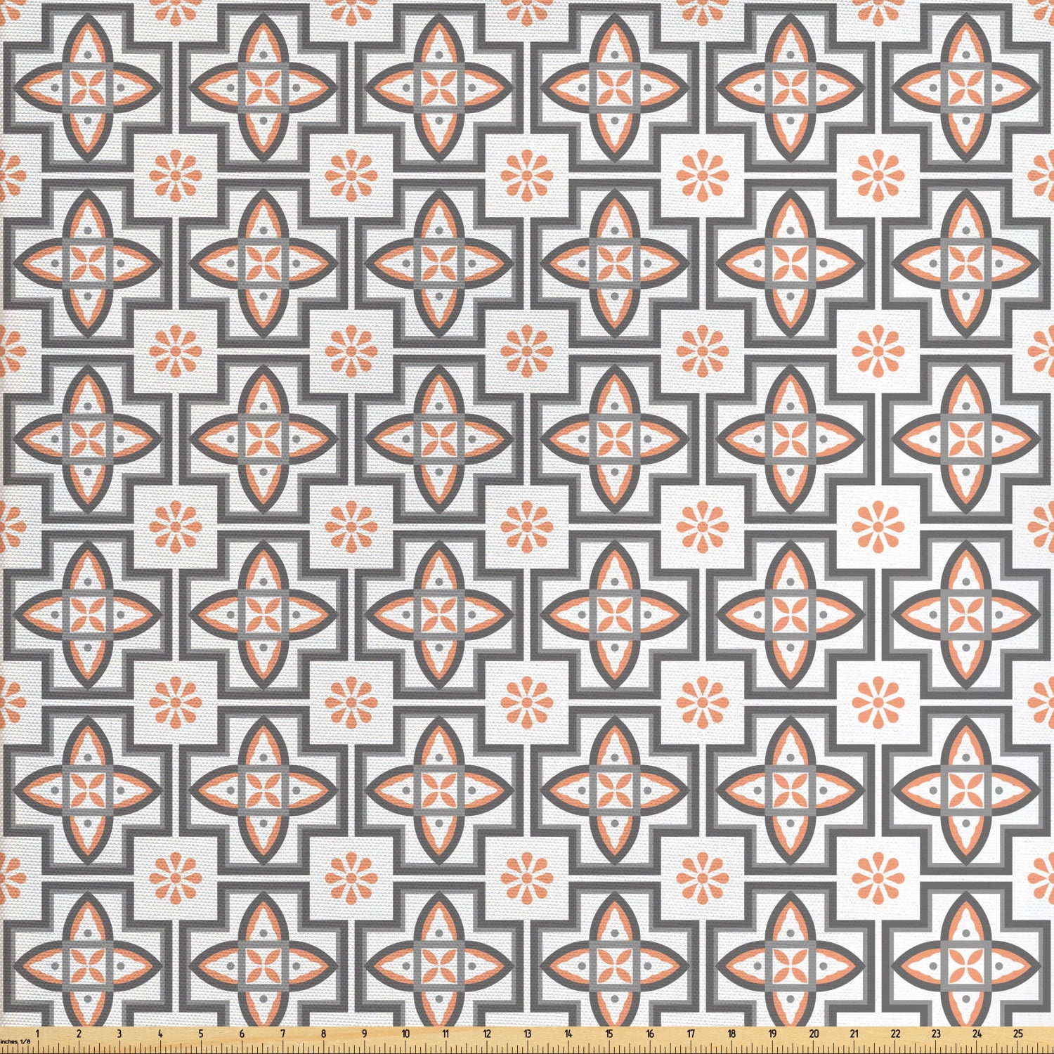 Ambesonne Abstract Geometry Fabric by the Yard Upholstery, Classical ...