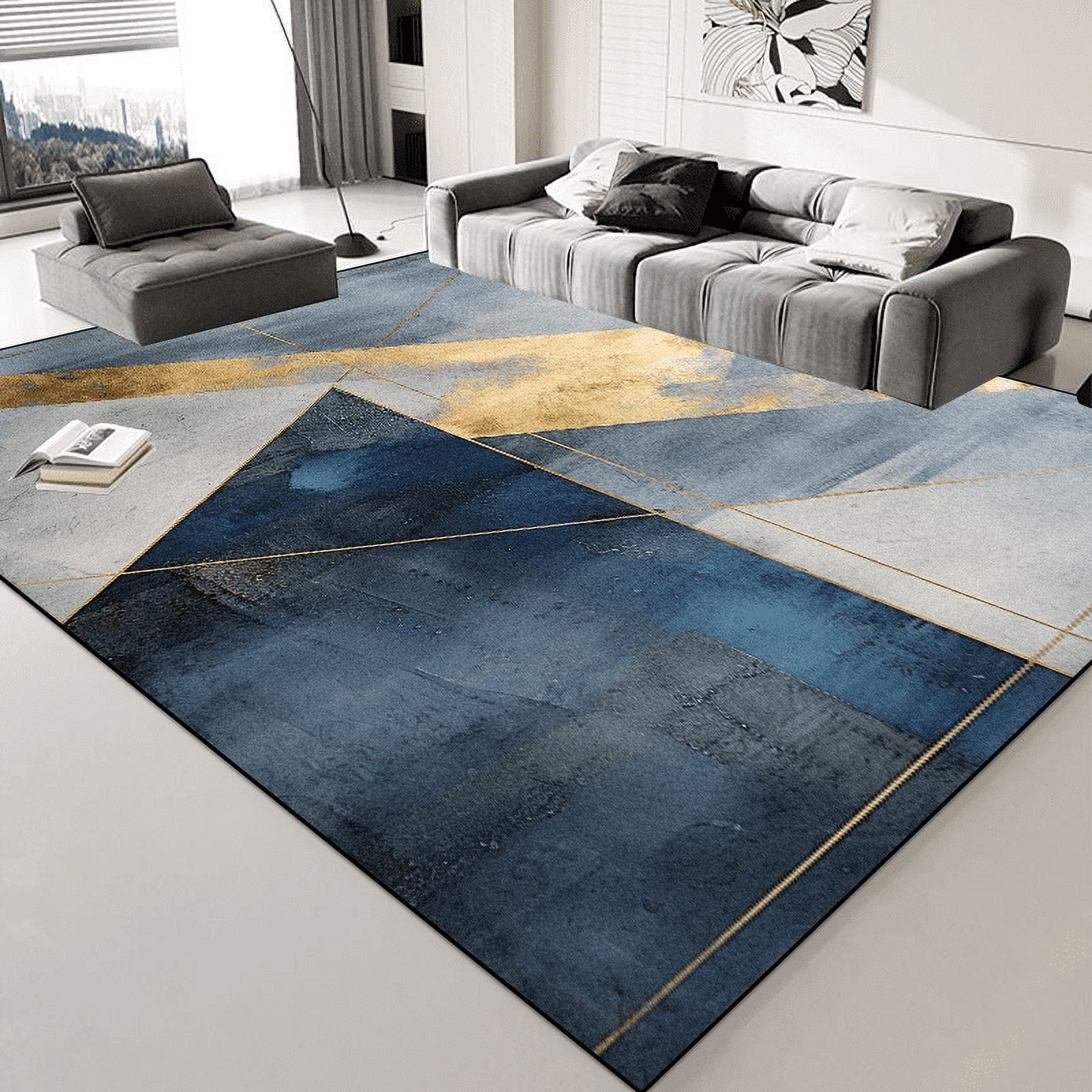 Abstract Geometry Living Room Carpet Light Luxury Home Floor Mat Non ...