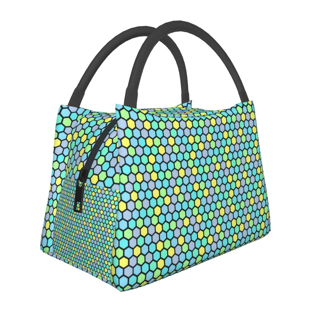 Abstract Geometry Lunch Bag Color Beehive Outdoor Picnic Lunch Box ...