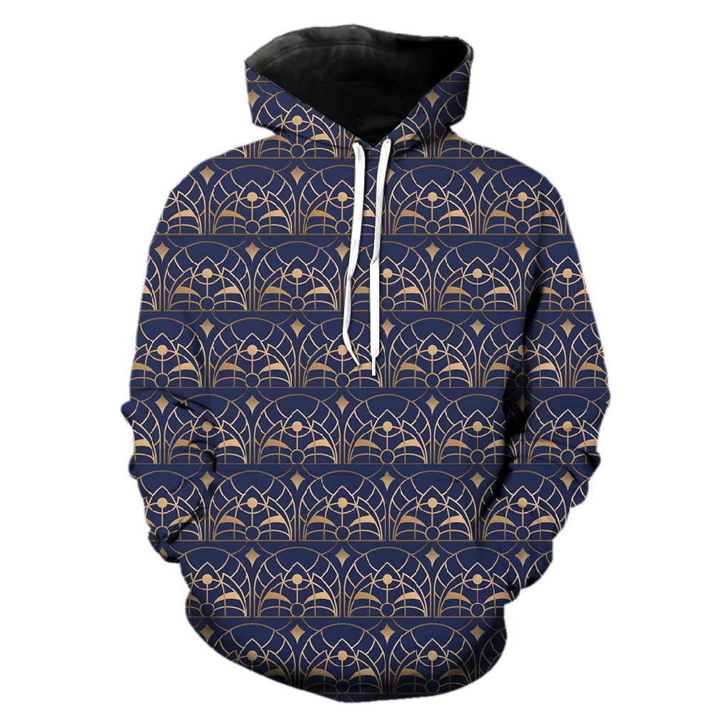 Abstract Geometry Men's Hoodies With Hood Jackets Streetwear Hip Hop ...