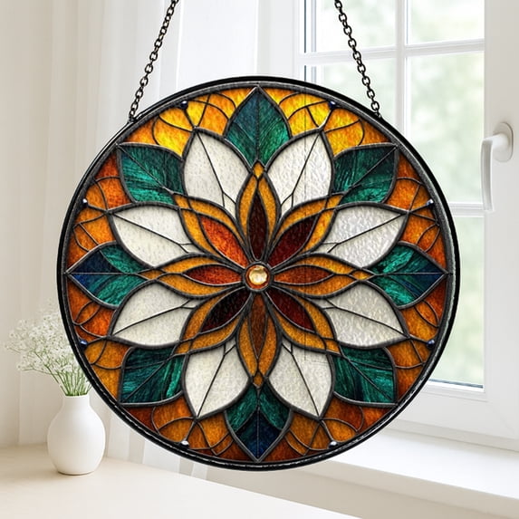 Abstract Geometry Stained Glass Style Window Suncatcher - Walmart.com