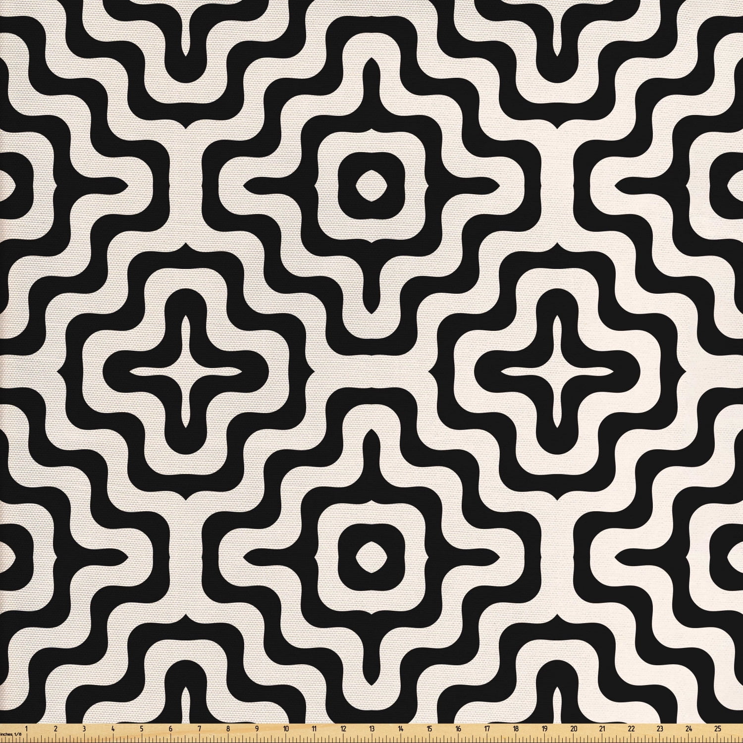 Abstract Geometry Upholstery Fabric by the Yard, Geometric Curved ...