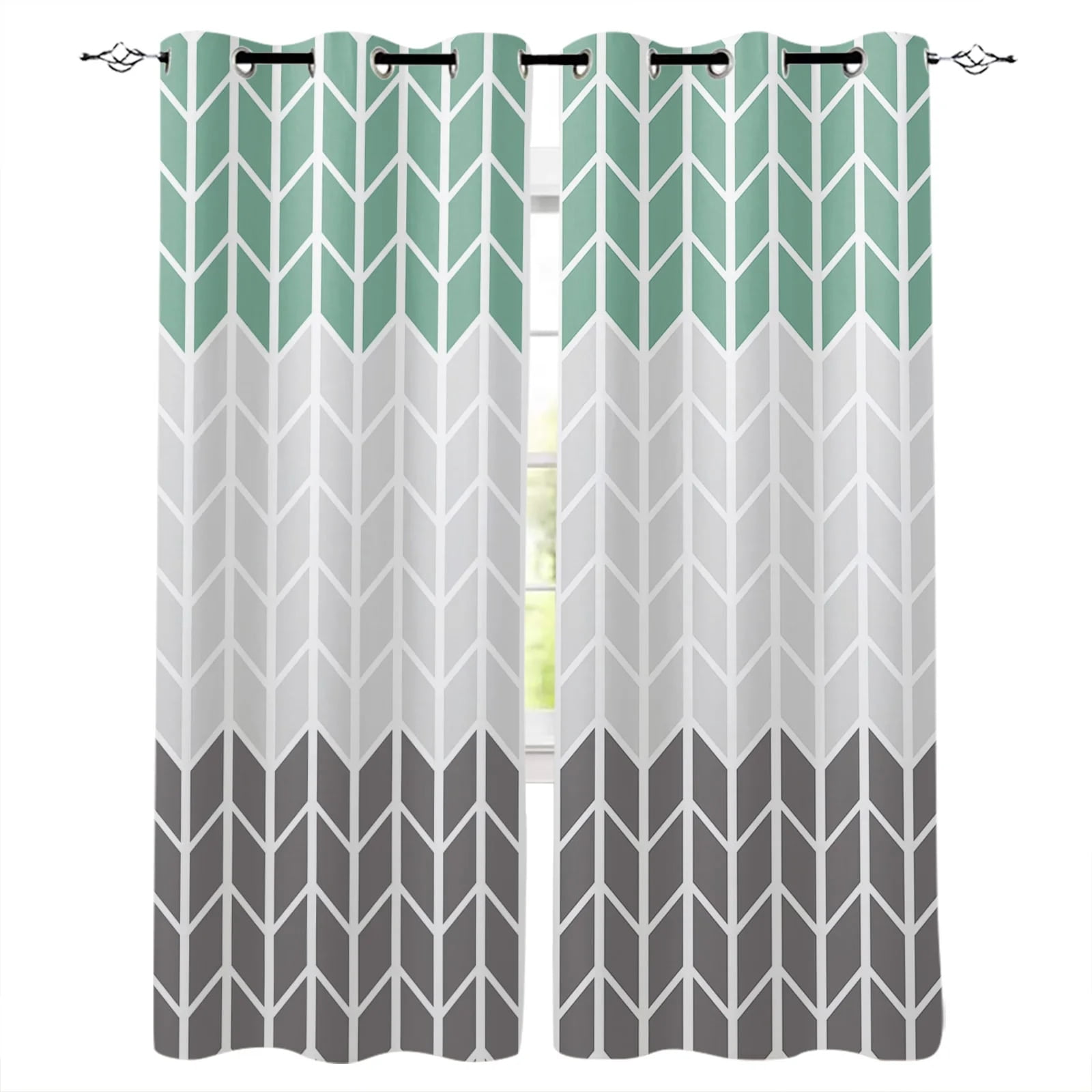 Abstract Geometry Window Curtains for Living Room Bedroom Kitchen ...
