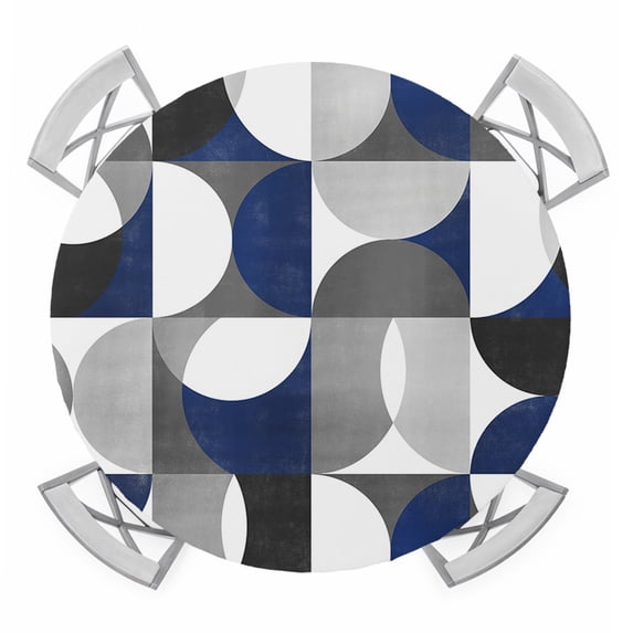 Abstract Geomrtry Round Tablecloth for 36-44 Inch Tables, Fitted Table ...