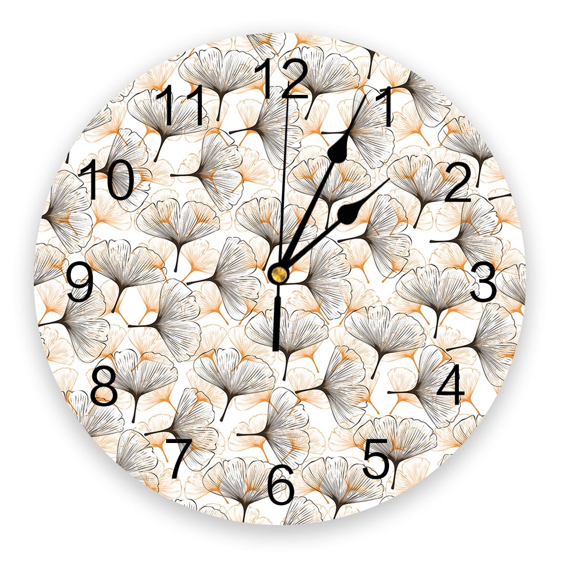 Abstract Ginkgo Leaf Plant 3D Wall Clock Modern Design Brief Living ...