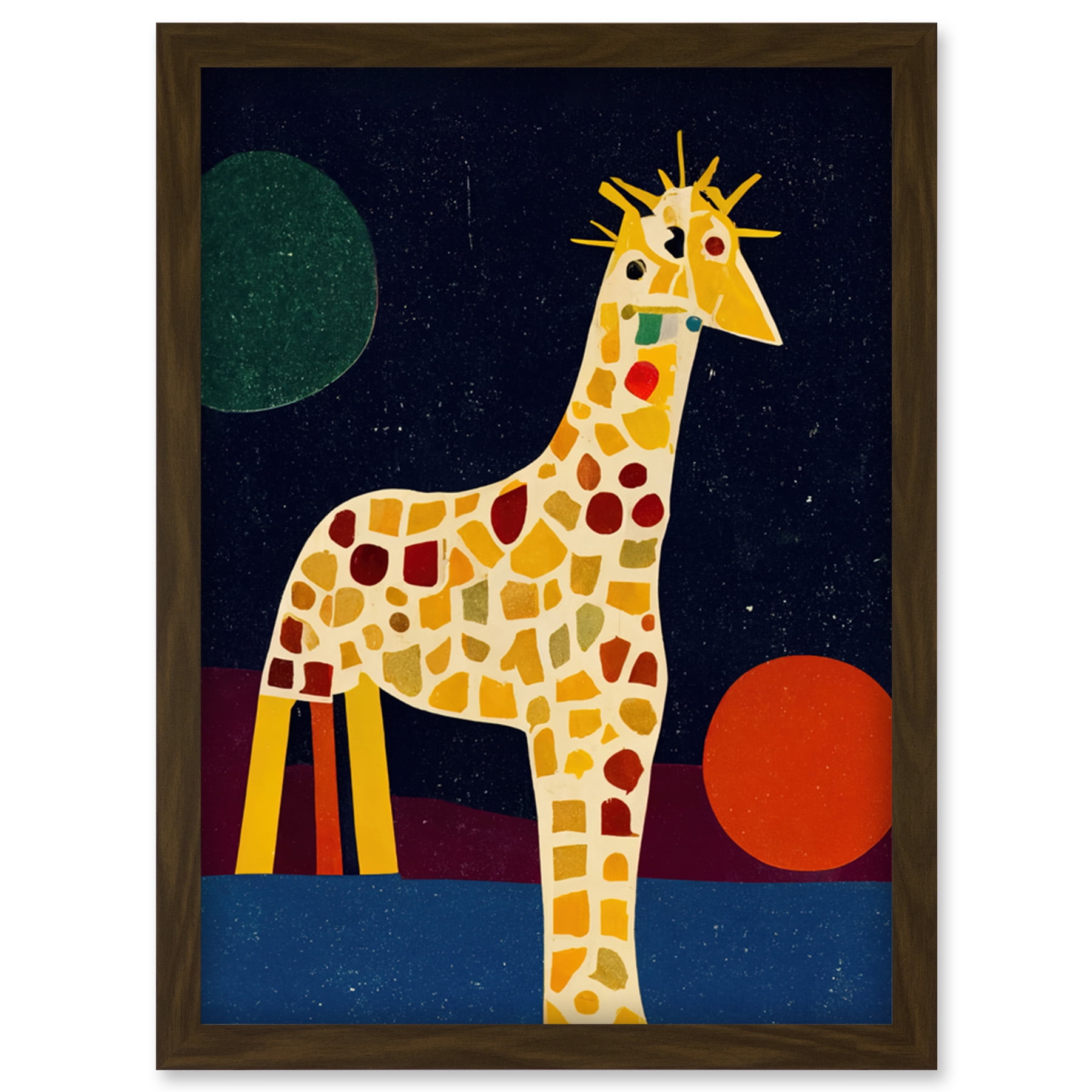 Abstract Giraffe Surreal Cubism Artwork Framed Wall Art Print A4 ...