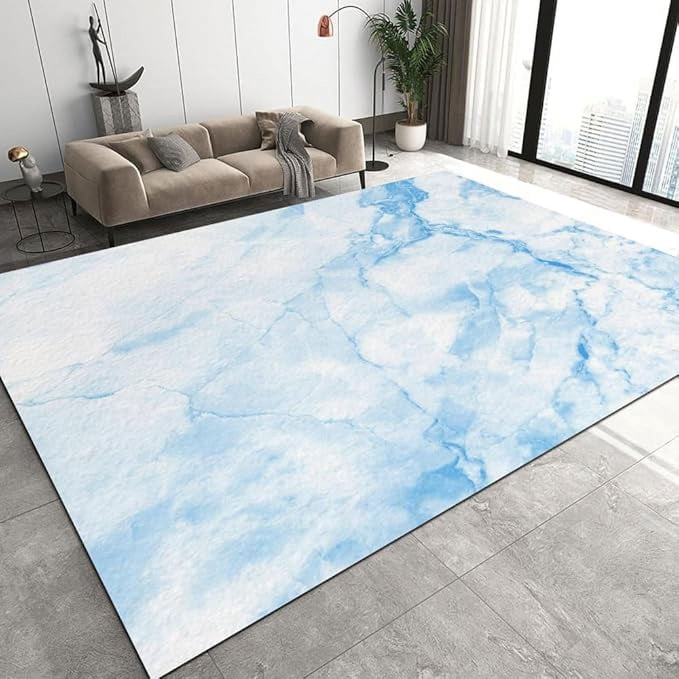Abstract Glacier Broken Area Rug, Modern Art Soft Low Pile Bedroom Rug ...