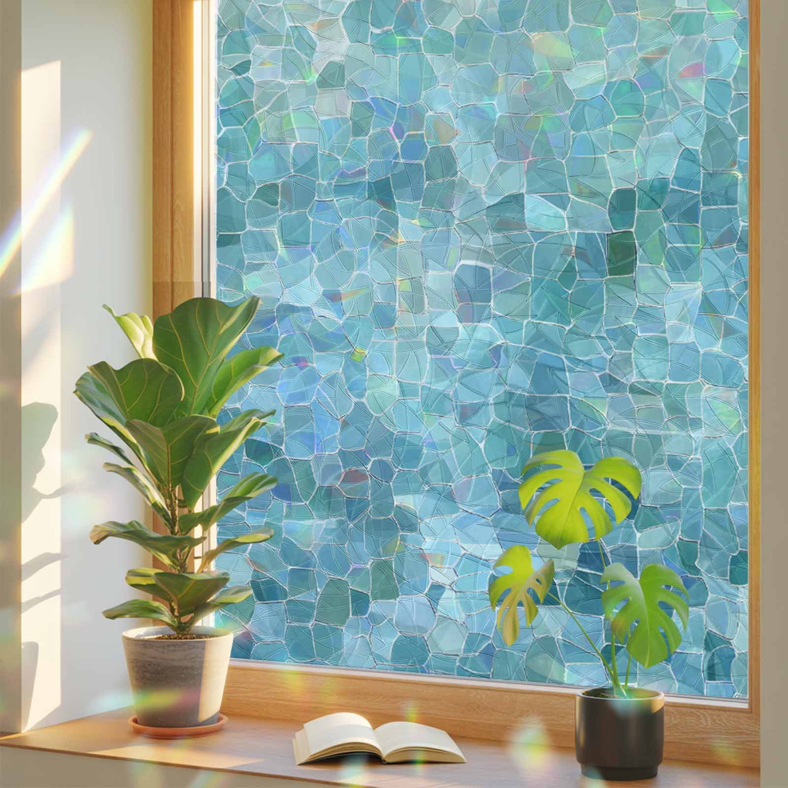 Abstract Glass Shard Splicing Window Privacy Film, Rainbow Film ...